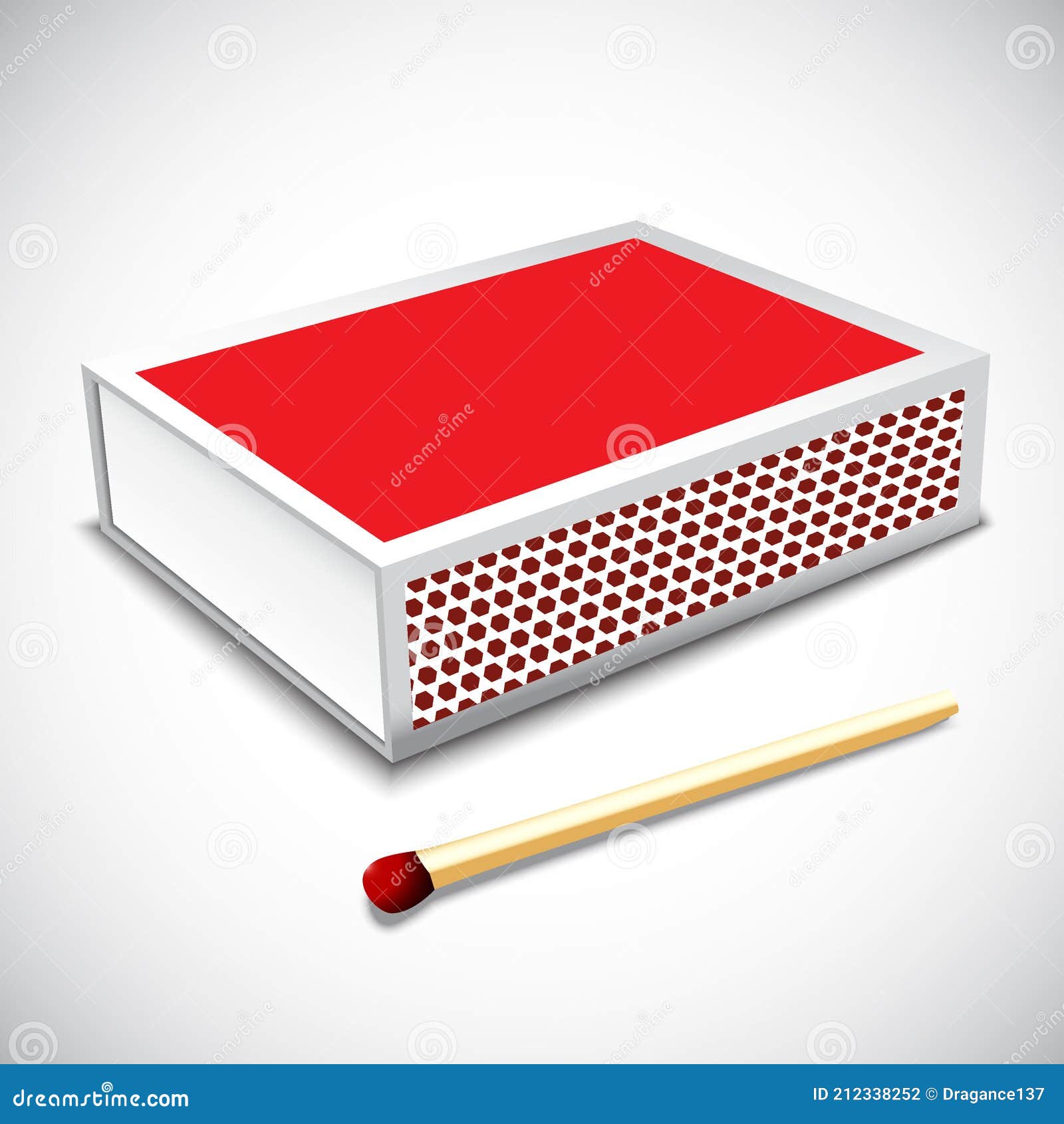 Red matchbox with matches stock vector. Illustration of cardboard ...