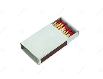 Red Matchbox Opened Isolated on White Background. Side View and Blank ...