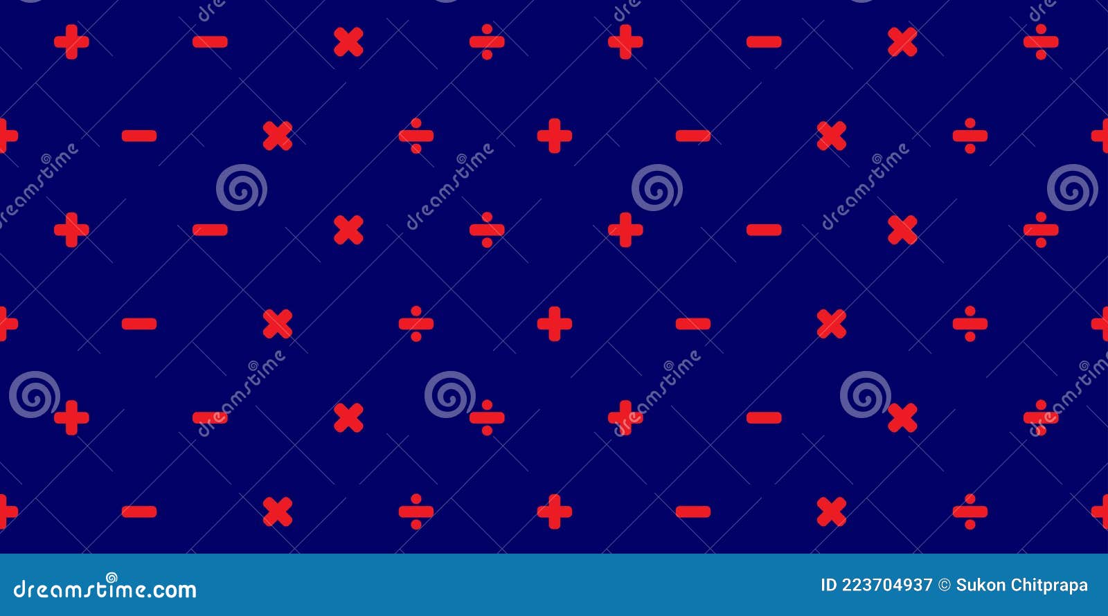 Red Mathematical Marks on Dark Blue Background Stock Vector ...