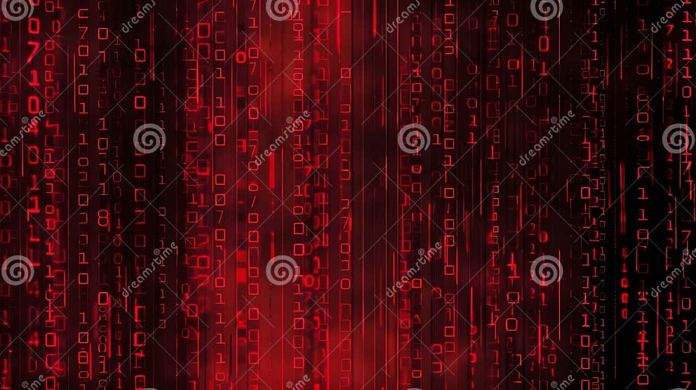 Futuristic Red Matrix Background with Digital Codes and Numbers, Ai ...