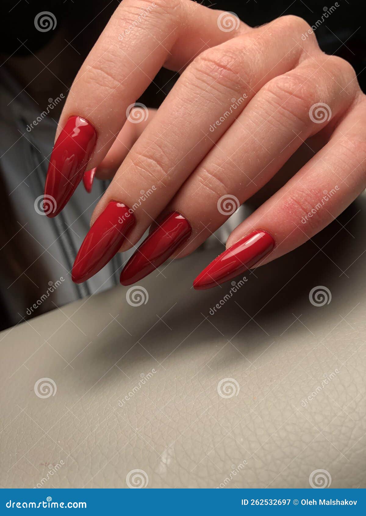 Red Matte Nails. Beautiful Manicure. Stock Image - Image of color ...