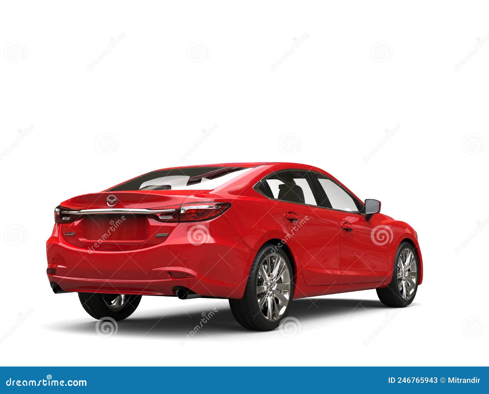 Red Mazda 6 2018 - 2021 Model - Back View - 3D Illustration Editorial ...