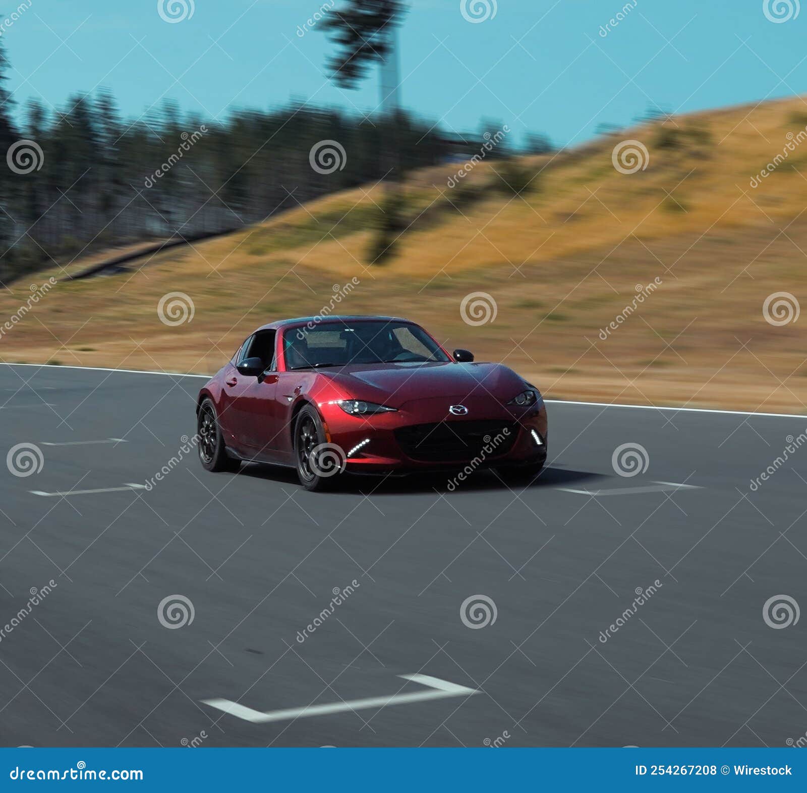 Red Mazda Mx5 on the Racetrack Editorial Stock Photo - Image of wheel ...
