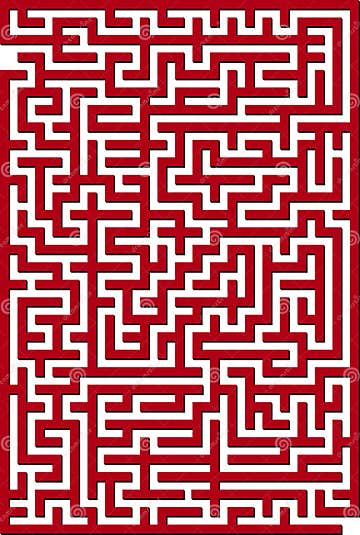 Red maze stock vector. Illustration of lost, quiz, huge - 5830675