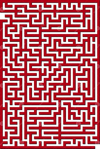 Red maze stock vector. Illustration of lost, quiz, huge - 5830675