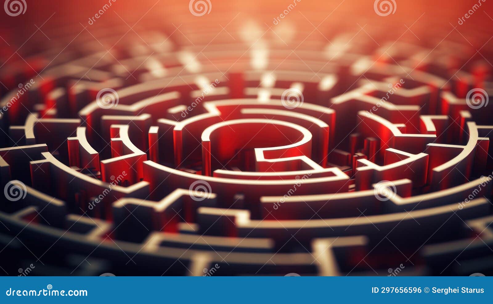 A Red Maze with a Circular Center, AI Stock Illustration - Illustration ...