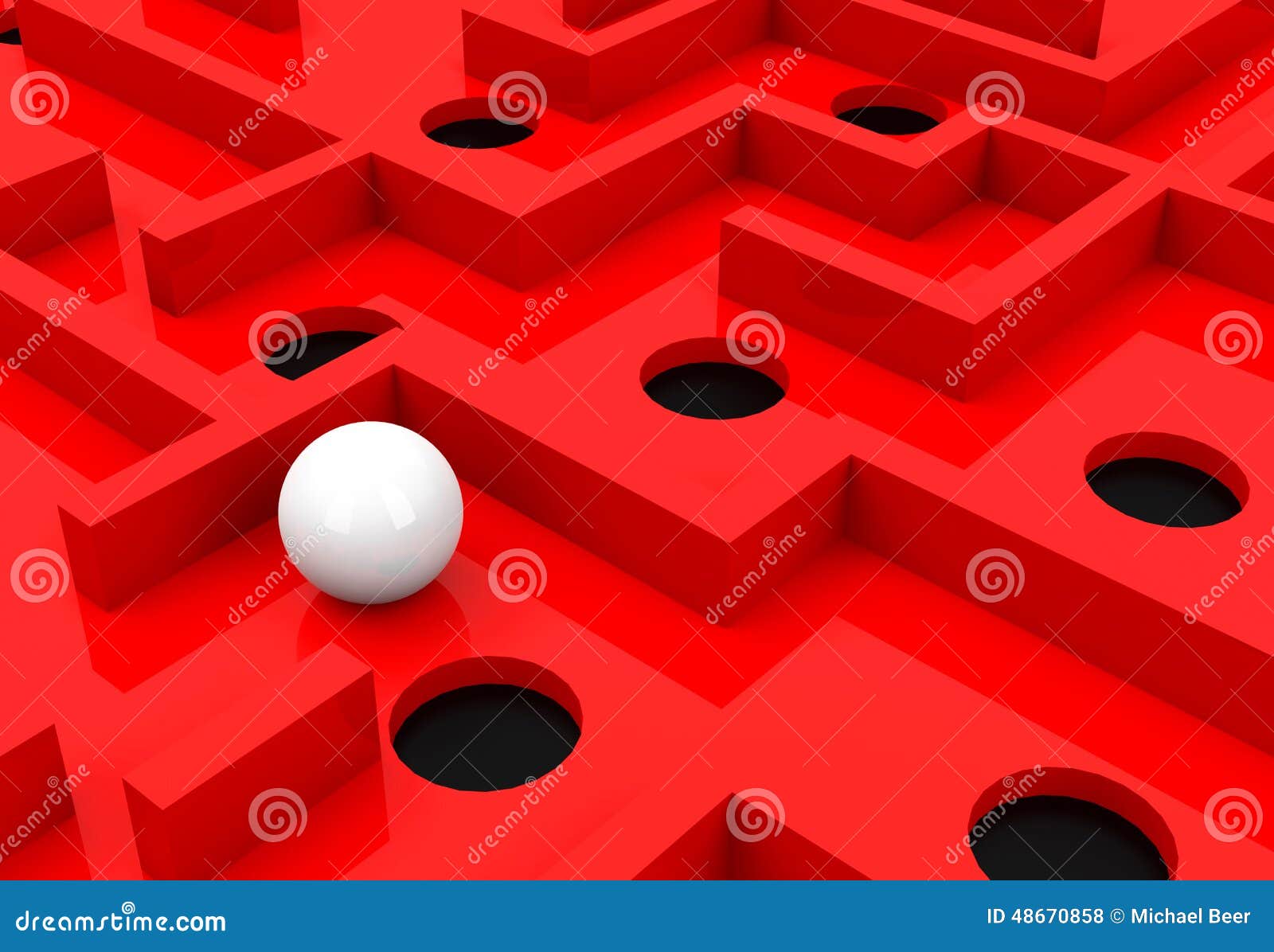 The red maze stock illustration. Illustration of leadership - 48670858