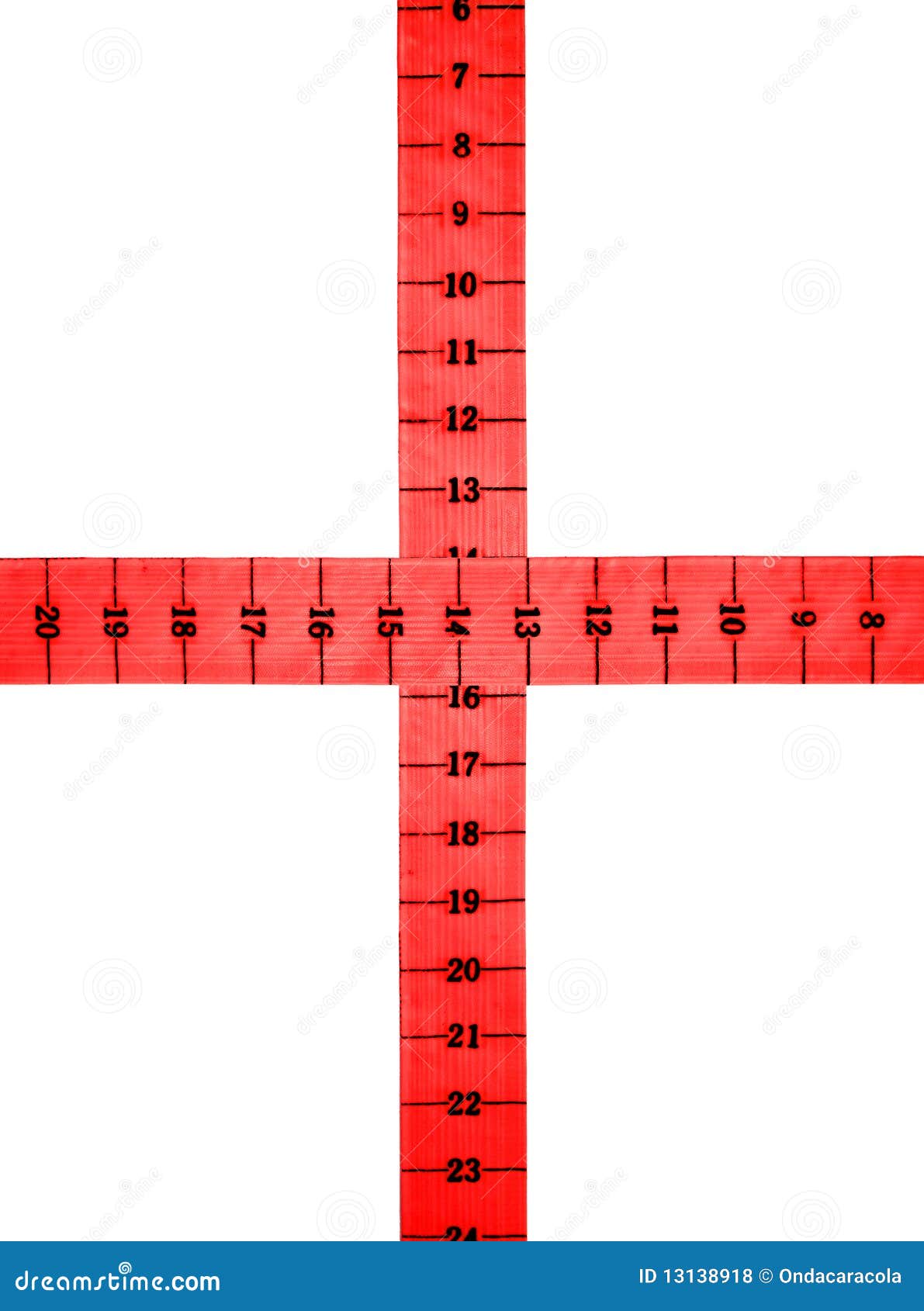 Red measure cross stock photo. Image of fabric, simple - 13138918