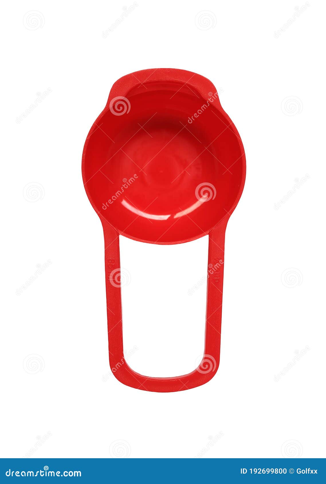 Red Measuring Cup Isolated on White Background. Top View Stock Photo ...