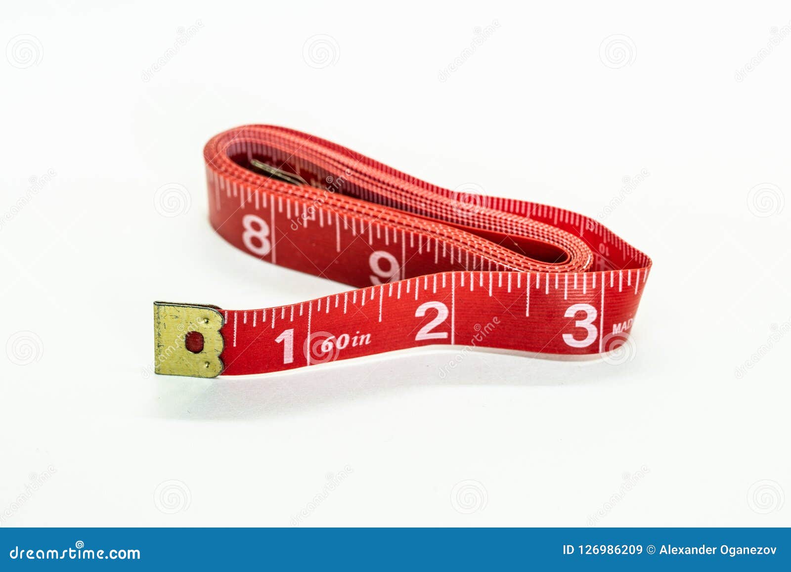 Red folded measuring tape stock image. Image of number - 126986209