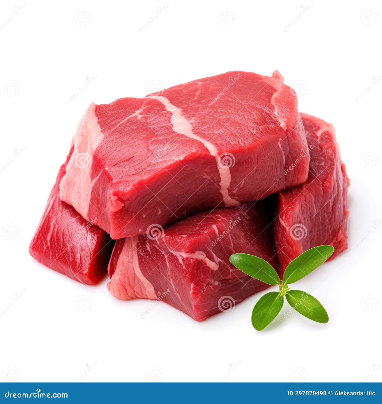 Red Meat Chops Isolated on White Background. Ai Generative Stock ...