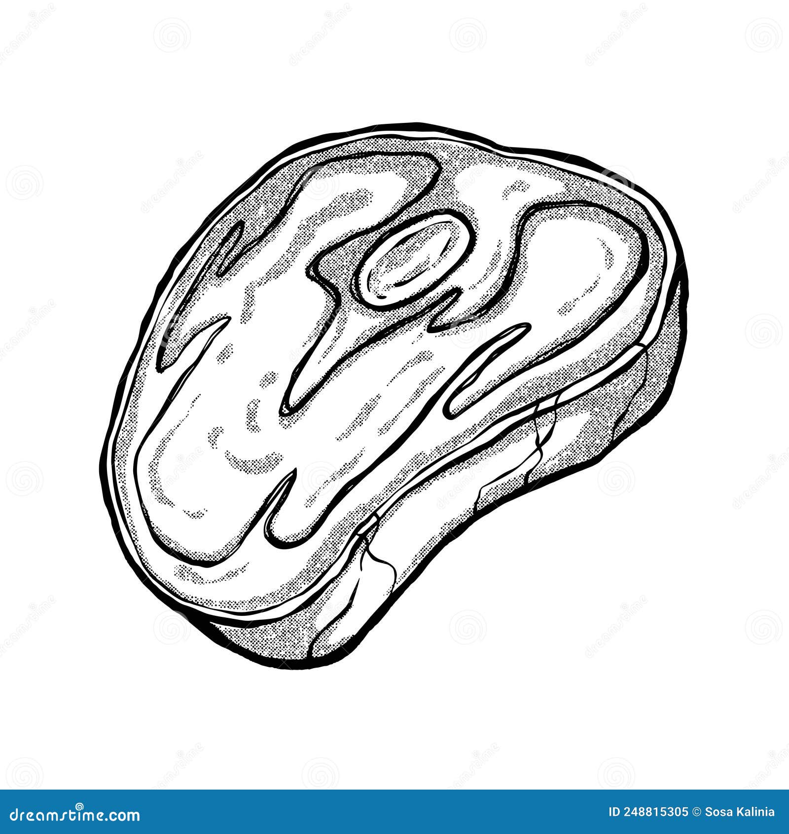 Red Meat Cut Sketch. Hand Drawn Technique Stock Vector - Illustration ...