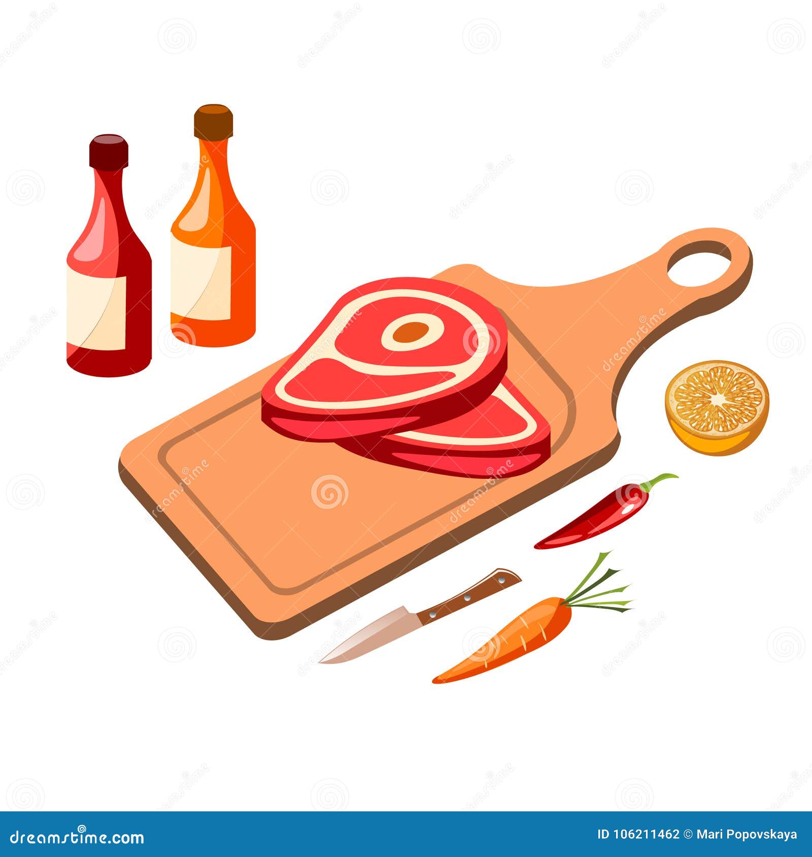 Red meat icon in isometric stock vector. Illustration of dish - 106211462