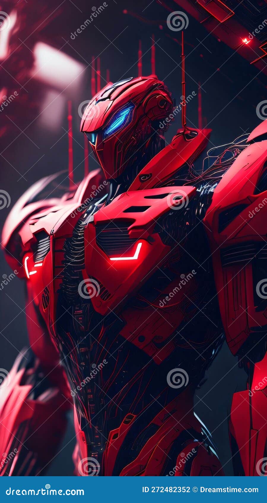 Ai Generated Red Mech Suit Designed for Battle only those Angry Enough ...