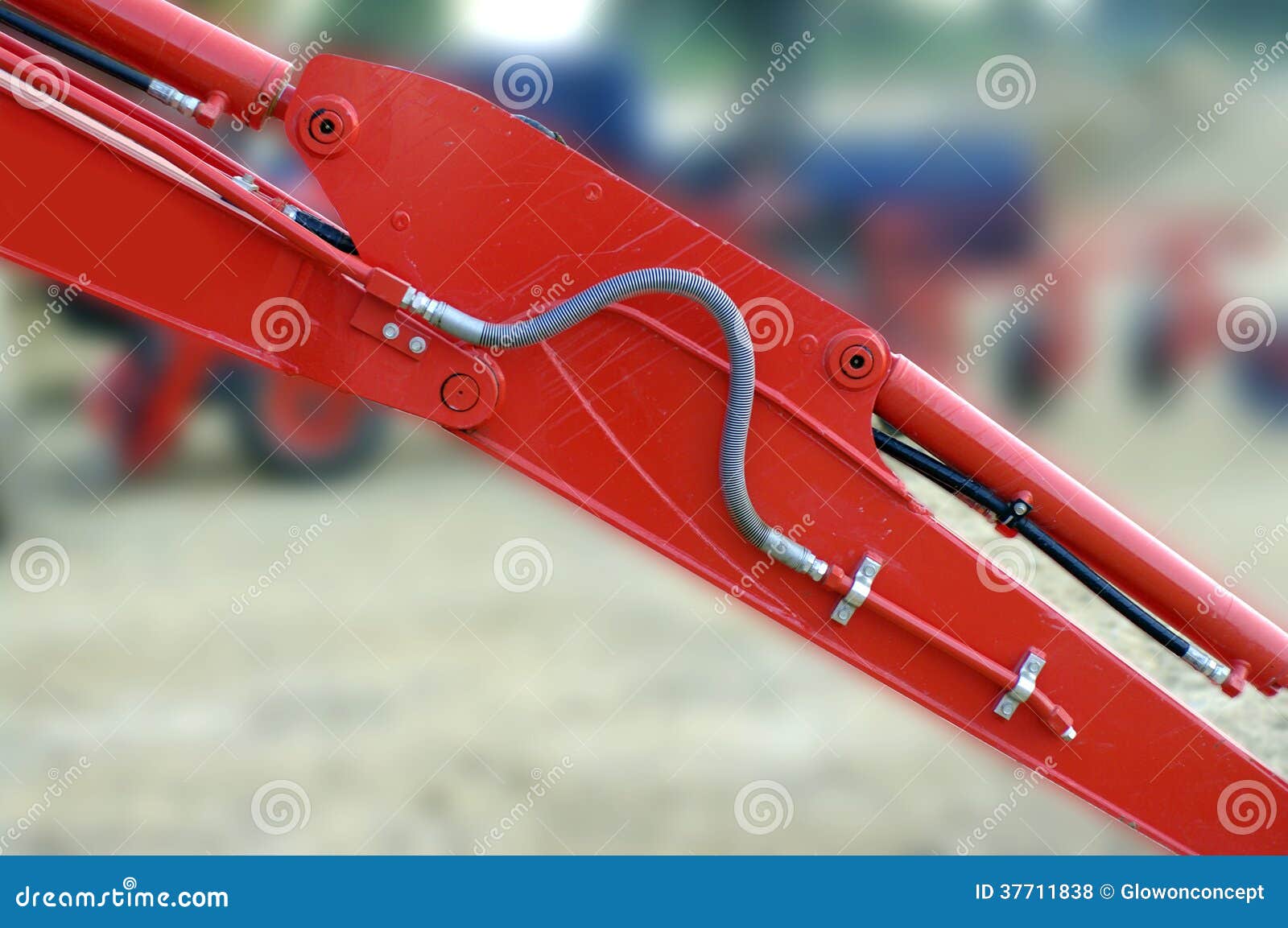 Red mechanic parts stock photo. Image of crane, hydraulics - 37711838