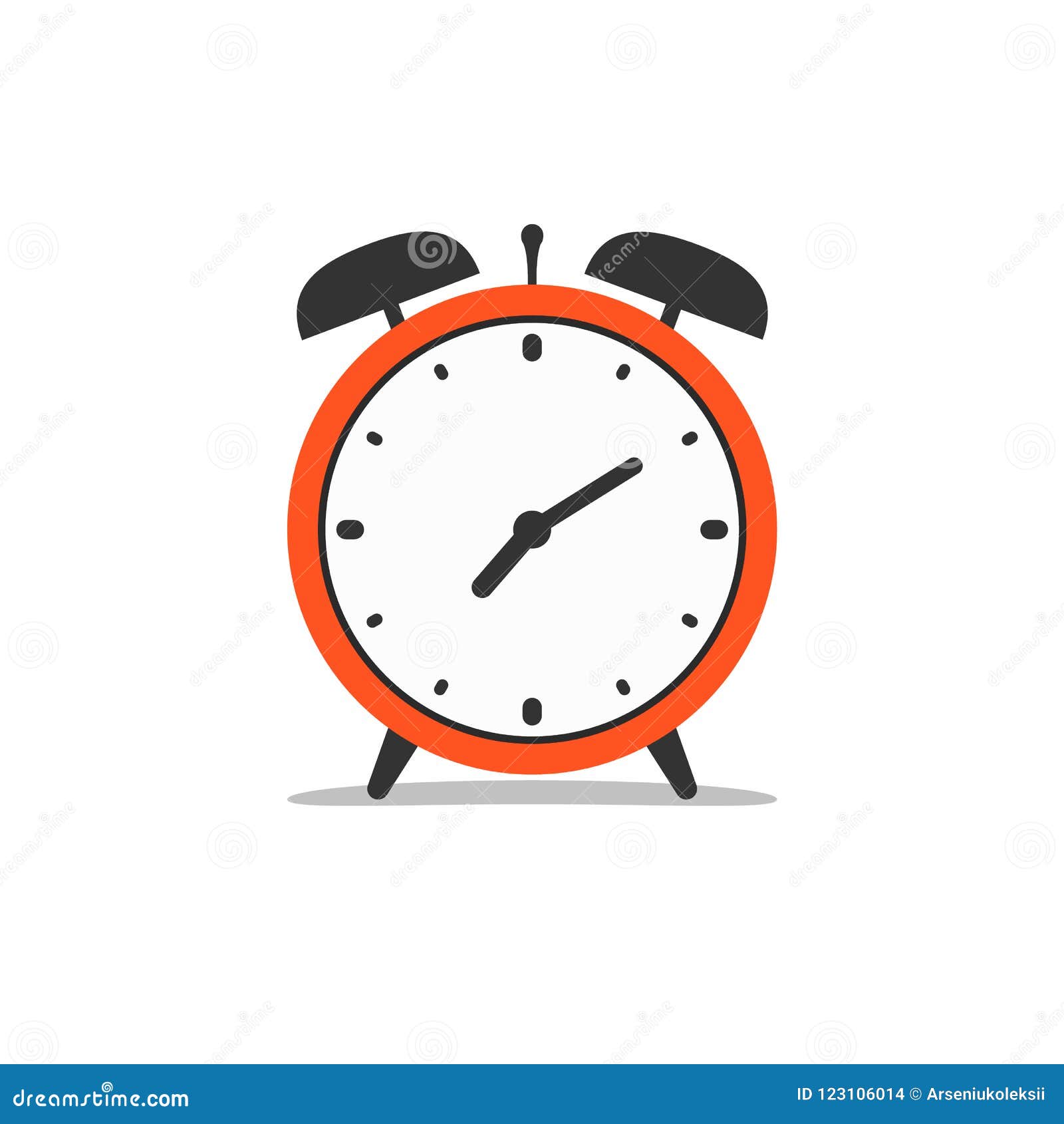 Red mechanical clock. stock vector. Illustration of clock - 123106014