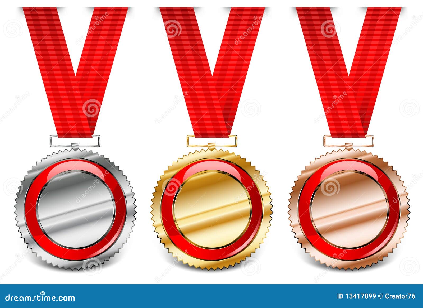 Red medal collection stock vector. Illustration of trophy - 13417899