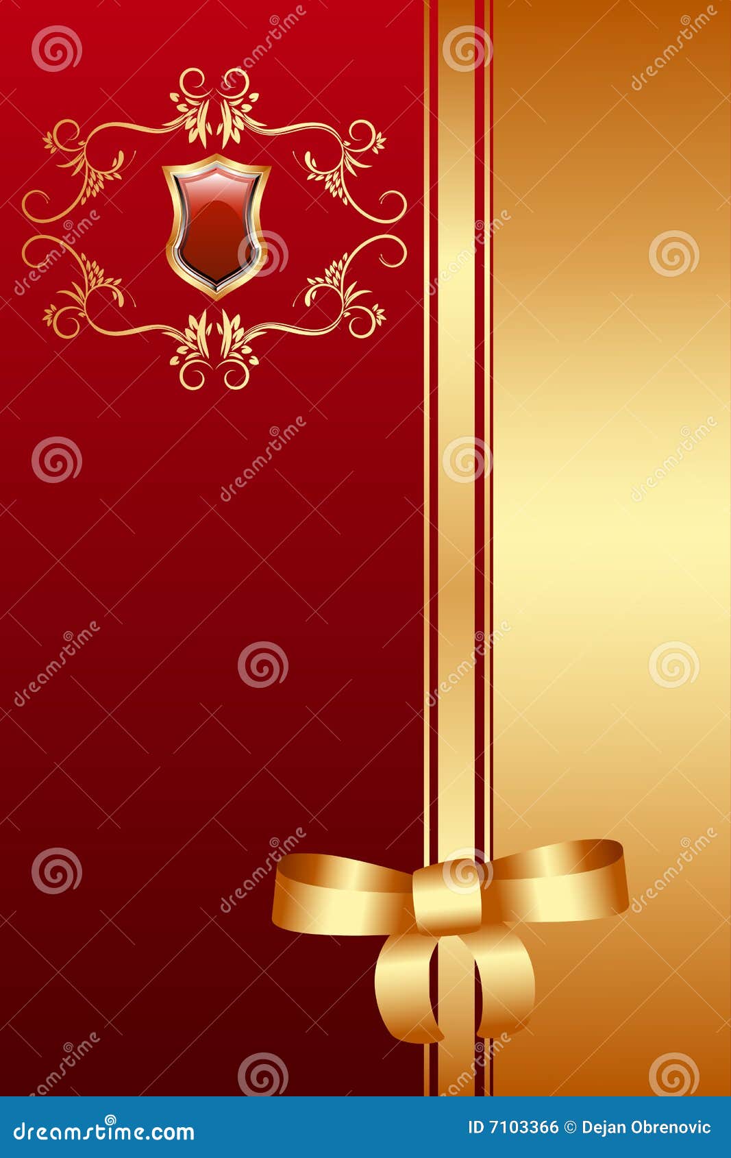 Red Medallion stock vector. Illustration of floral, royal - 7103366