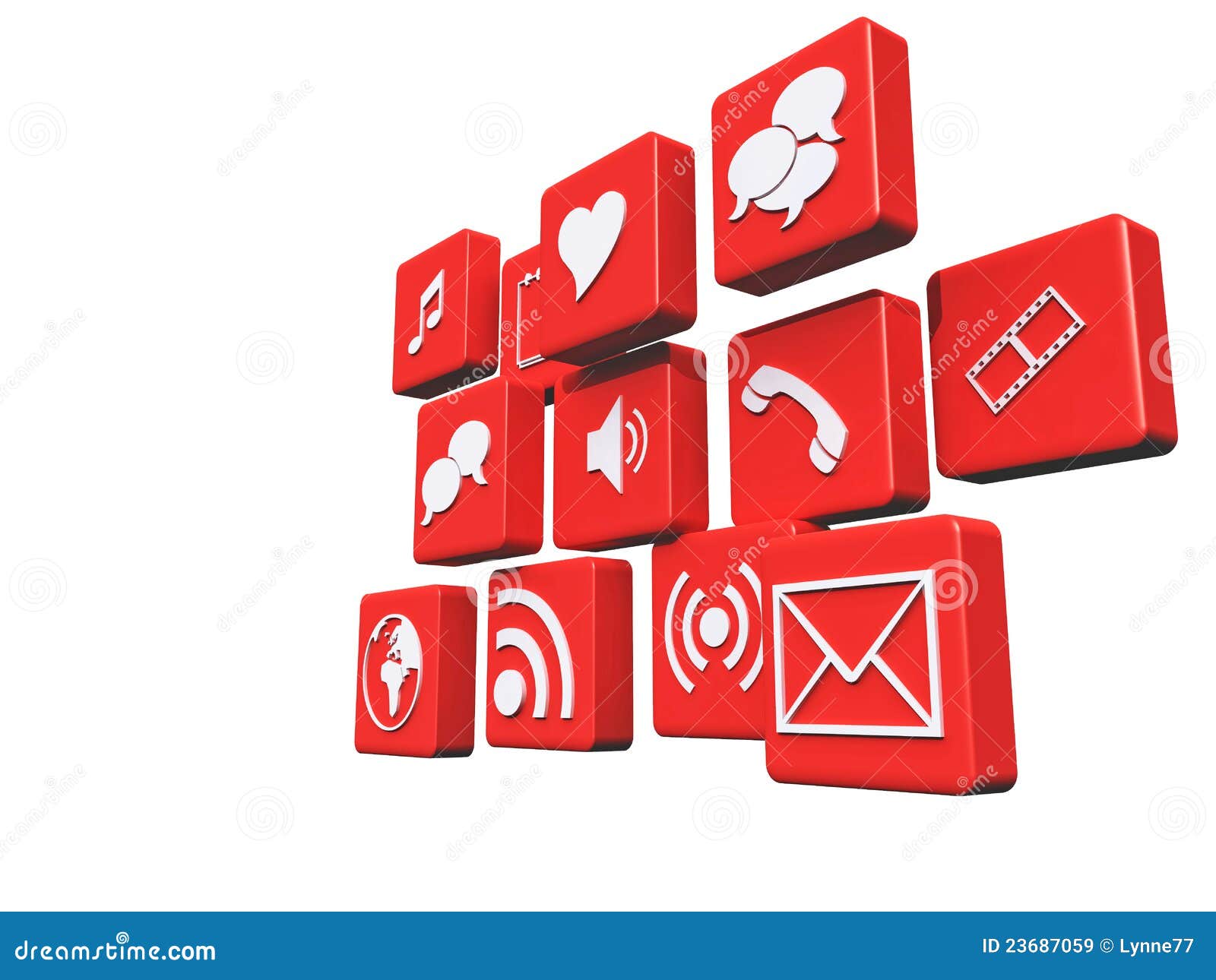 Red Media Icons stock illustration. Illustration of news - 23687059