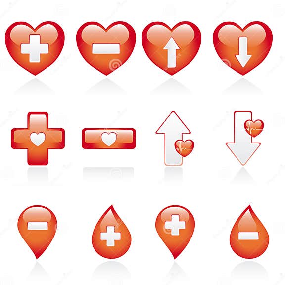 Red medical icon set stock vector. Illustration of icon - 6038821