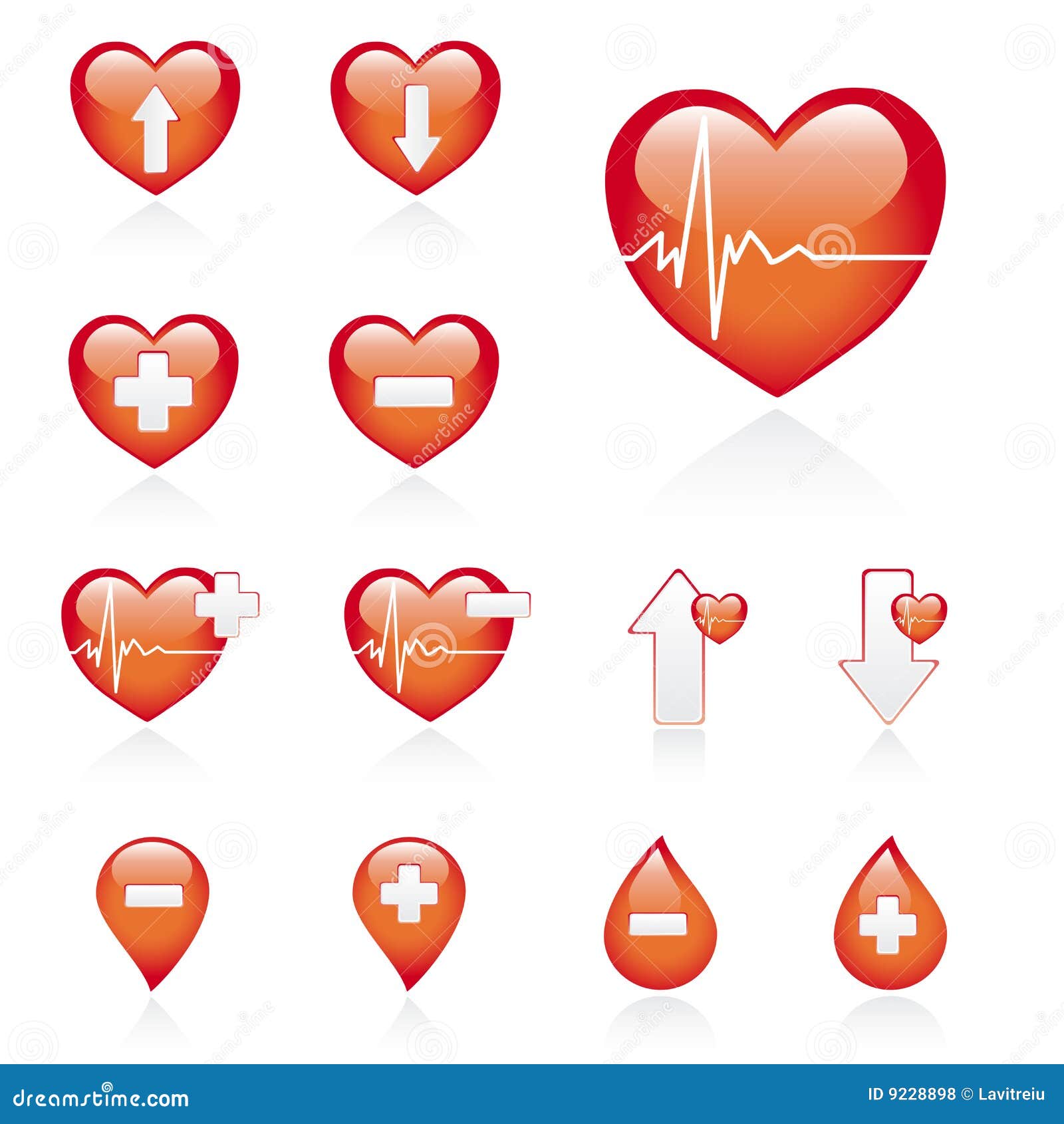 Red medical icon set stock vector. Illustration of sign - 9228898