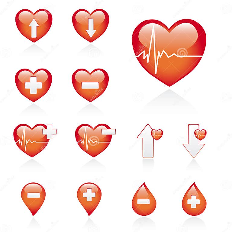 Red medical icon set stock vector. Illustration of sign - 9228898