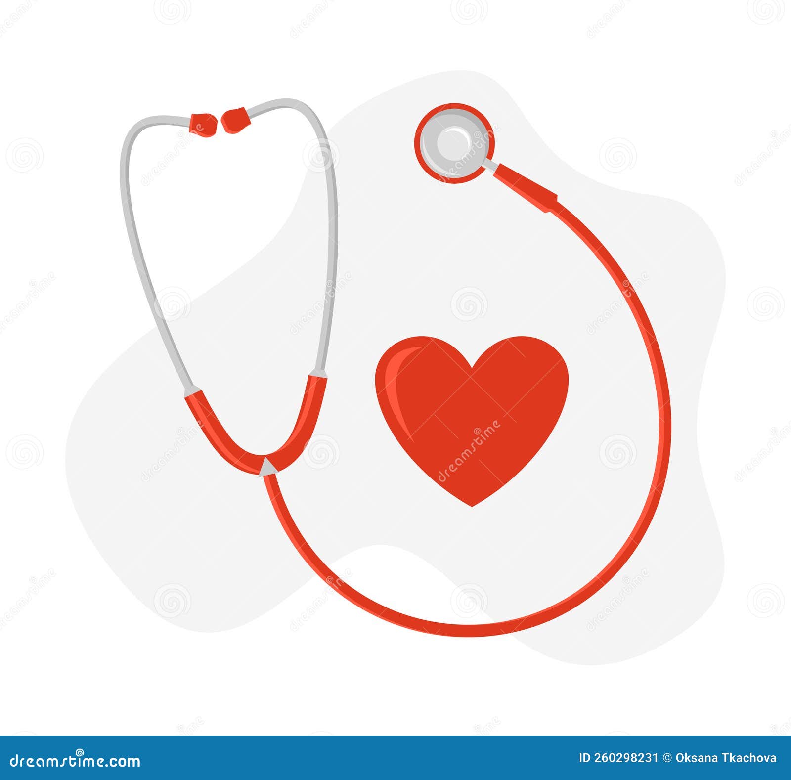 Red Medical Stethoscope and Heart Icon. Flat Vector Illustration Stock ...