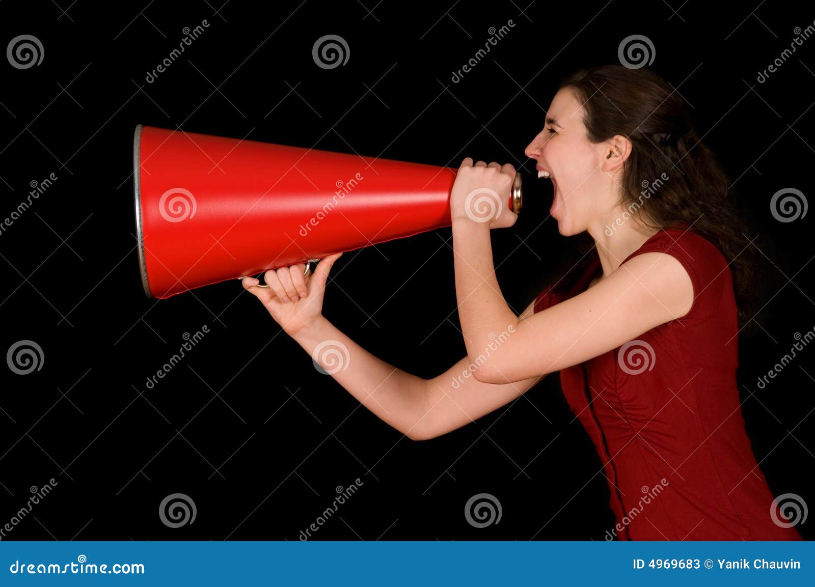 Red Megaphone stock image. Image of caucasian, megaphone - 4969683
