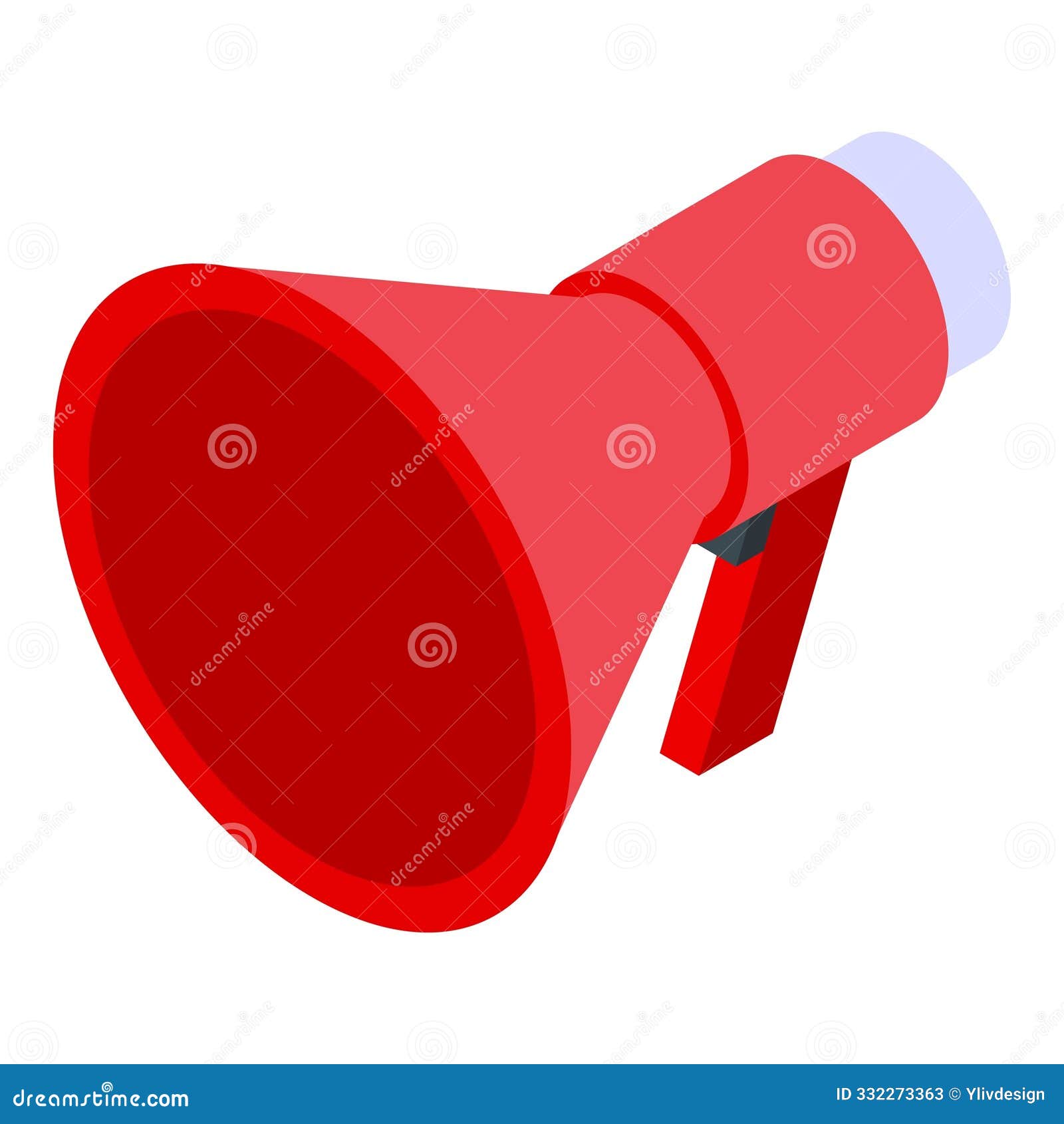 Red Megaphone Announcing Important Information Isometric View Stock ...