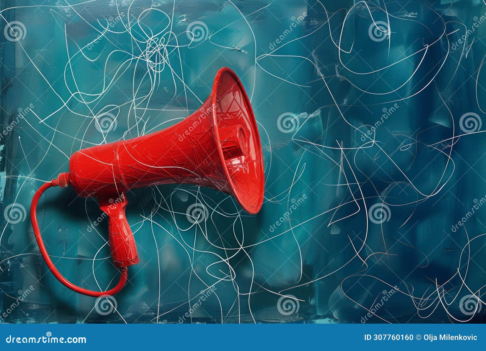 Red Megaphone on a Blue Background. the Concept of Communication Stock ...