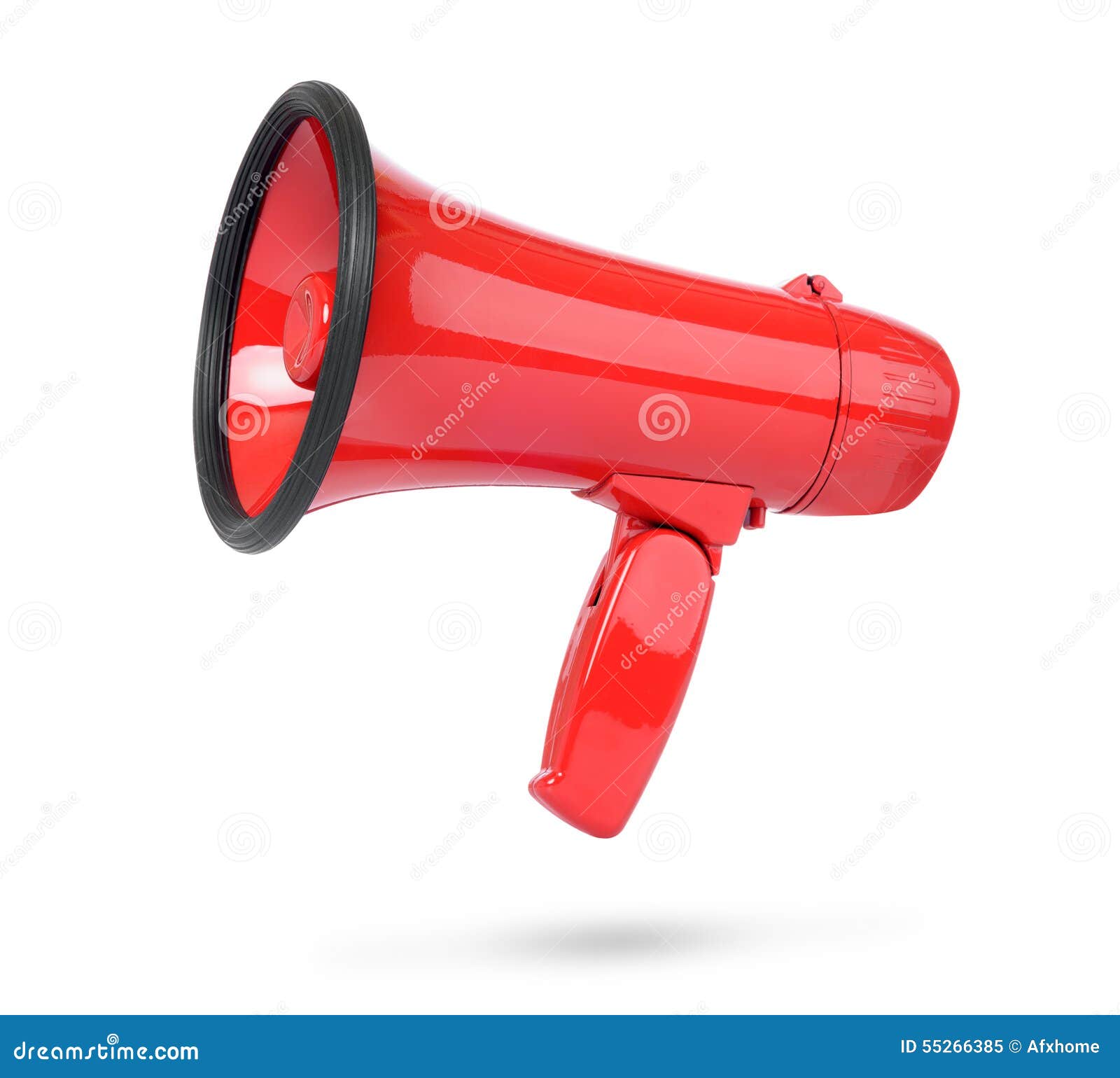Red Megaphone Isolated on White Background. Stock Image - Image of hand ...