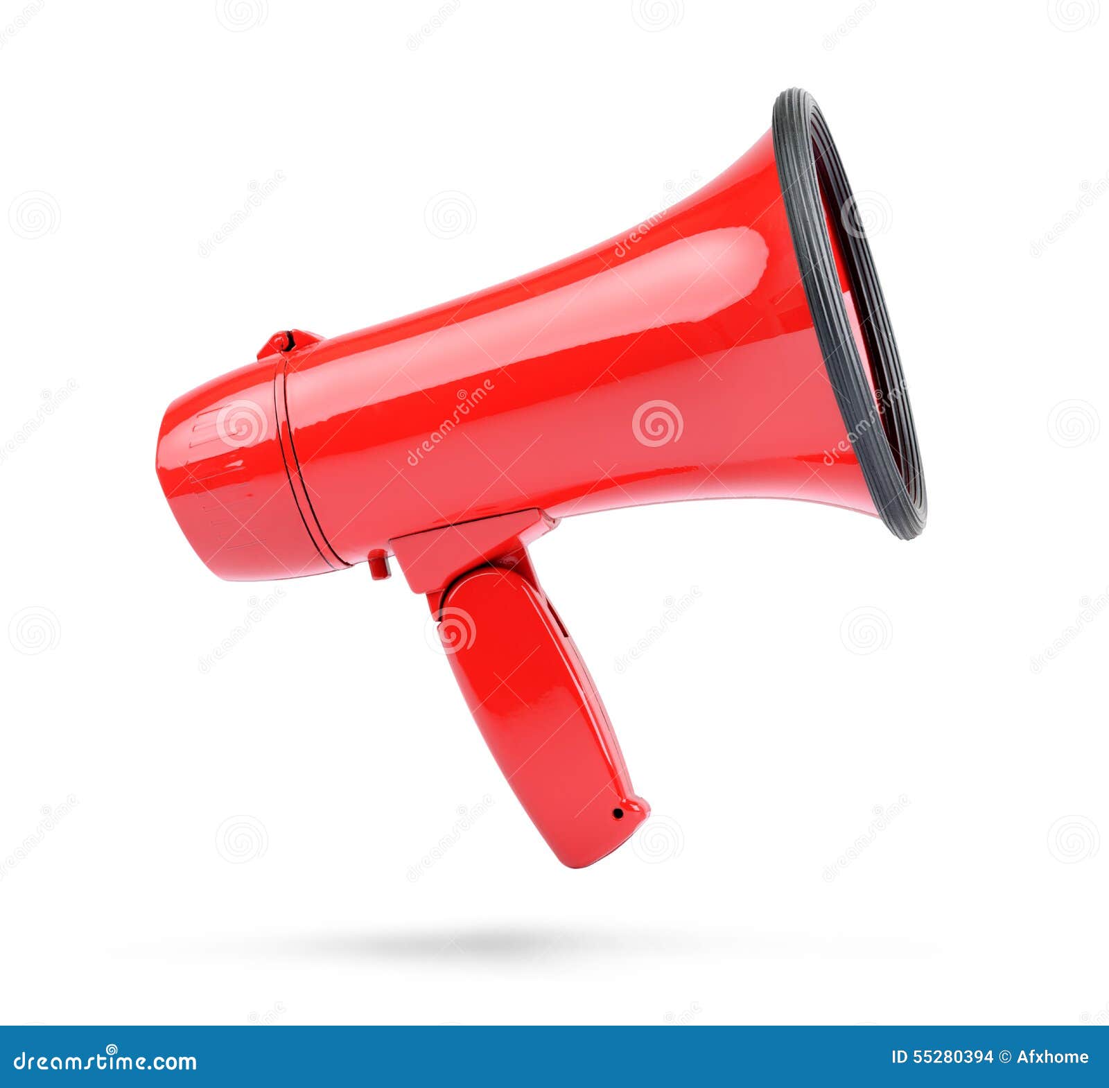 Red Megaphone Isolated on White Background. Stock Photo - Image of ...