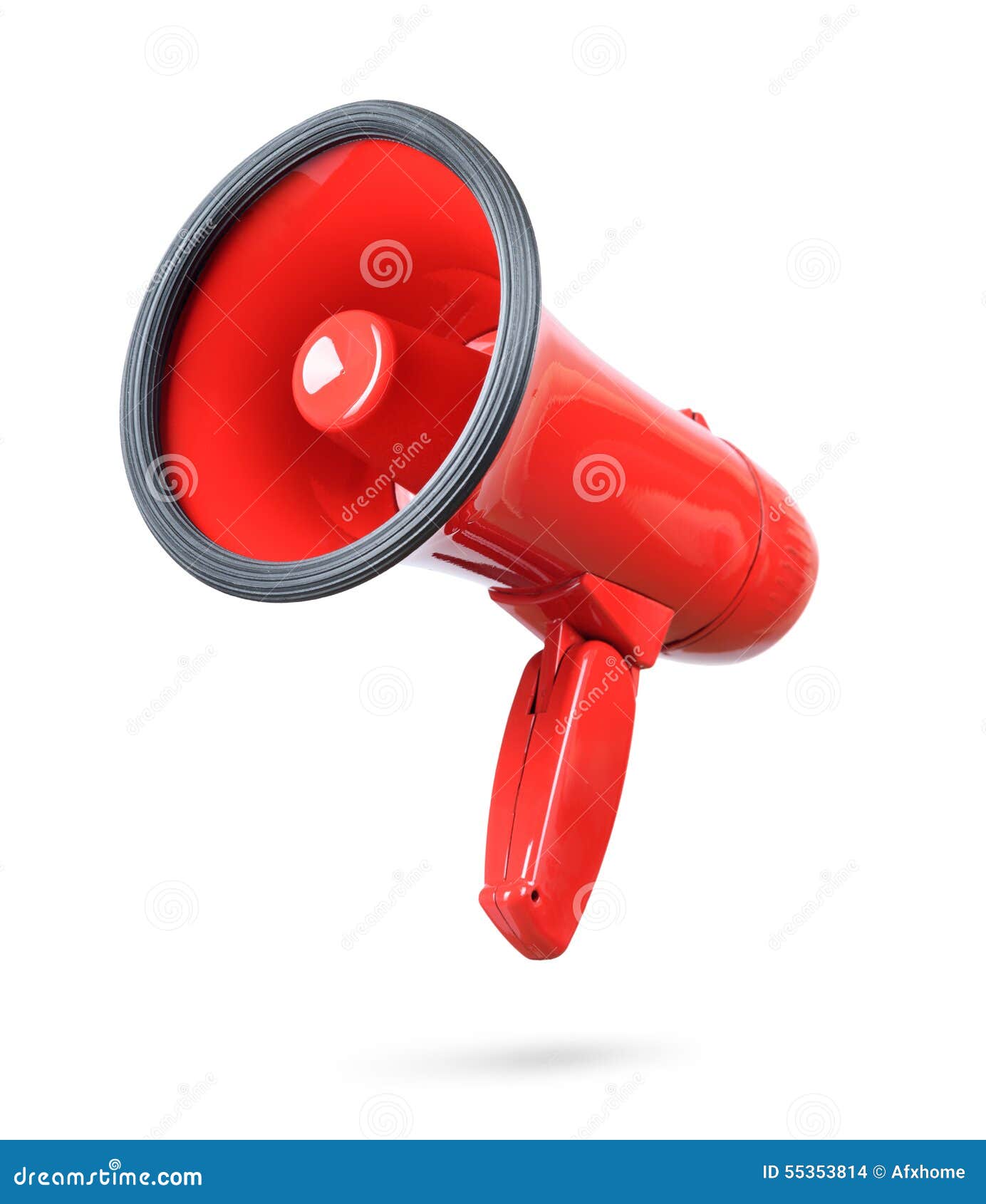 Red Megaphone Isolated on White Background. Stock Photo - Image of ...