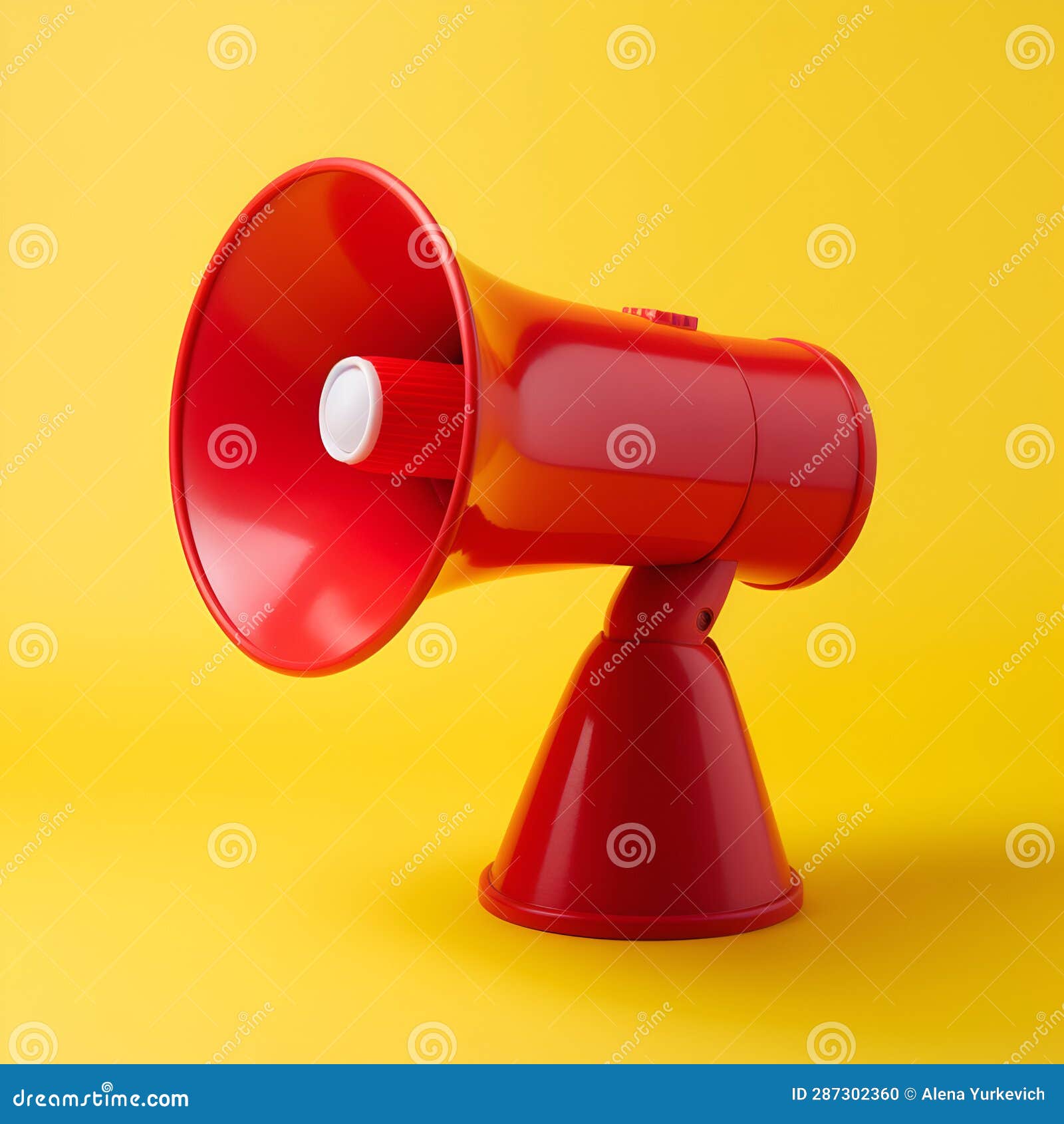 Red Megaphone Loudspeaker on a Yellow Background Stock Illustration ...