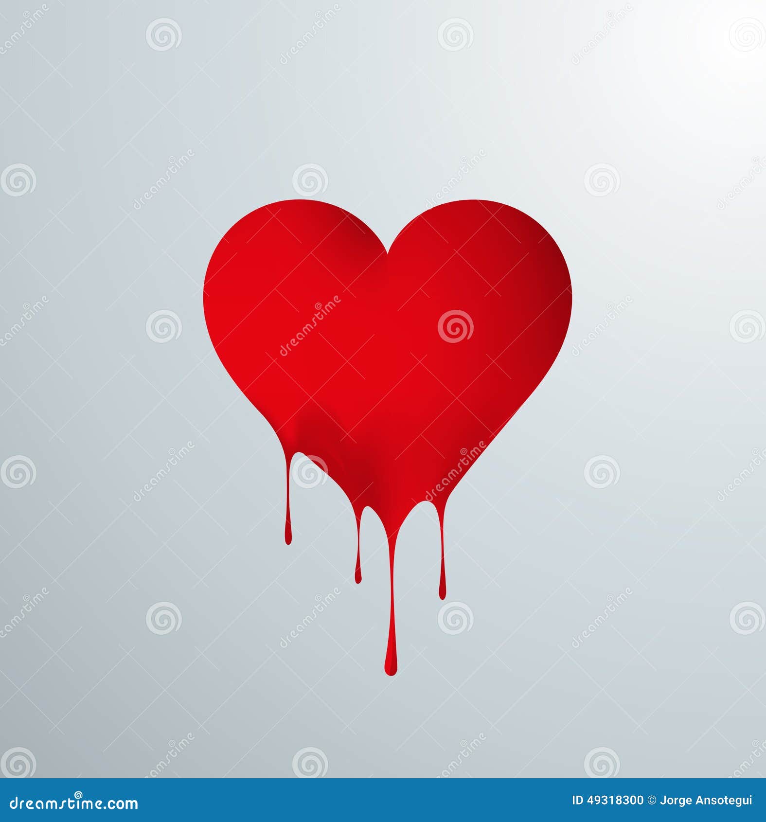 Red Melting Heart with Drops. Stock Vector - Illustration of romance ...