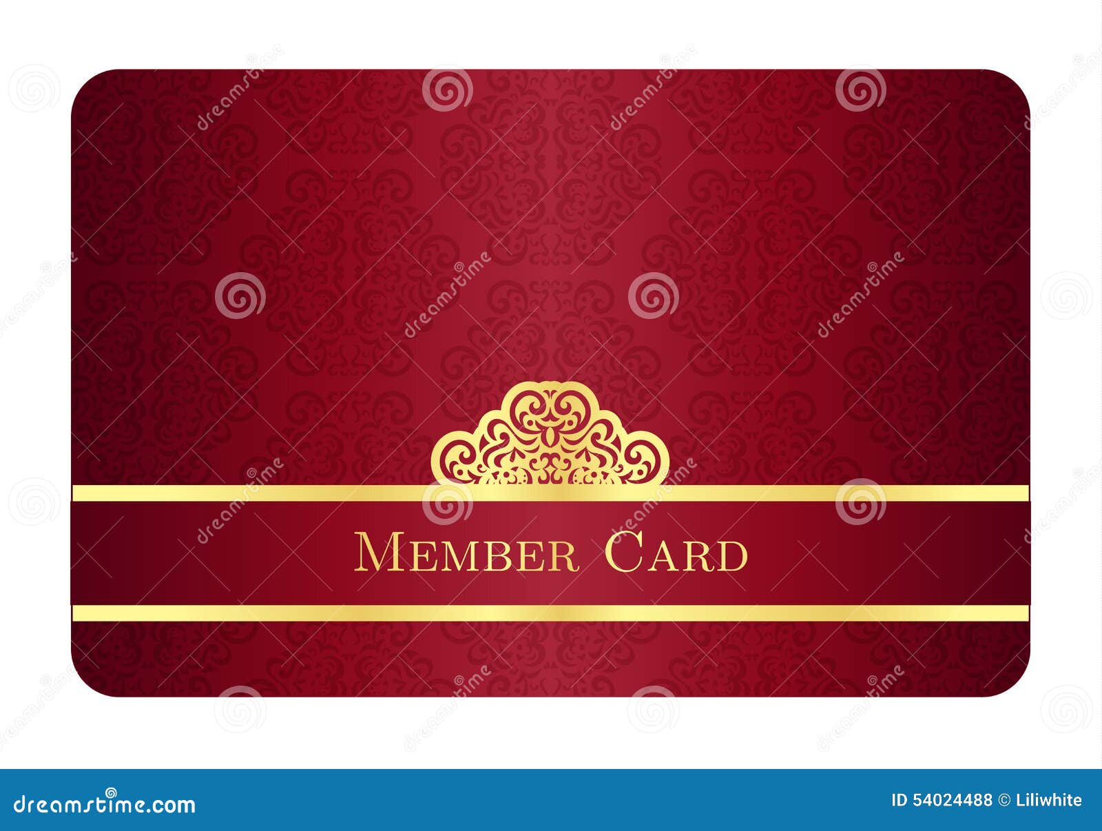 Red Member Card with Classic Vintage Pattern and G Stock Vector ...