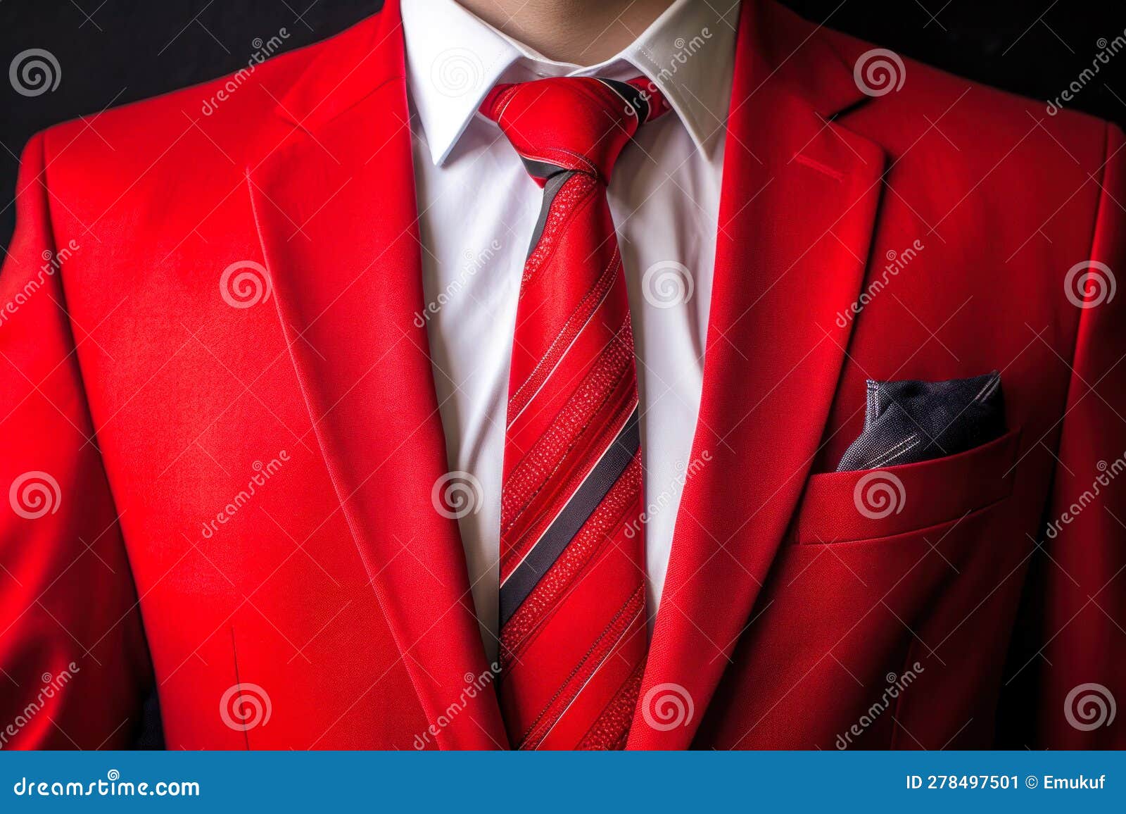 Red Men Suit with Tie Generative Ai Stock Illustration - Illustration ...