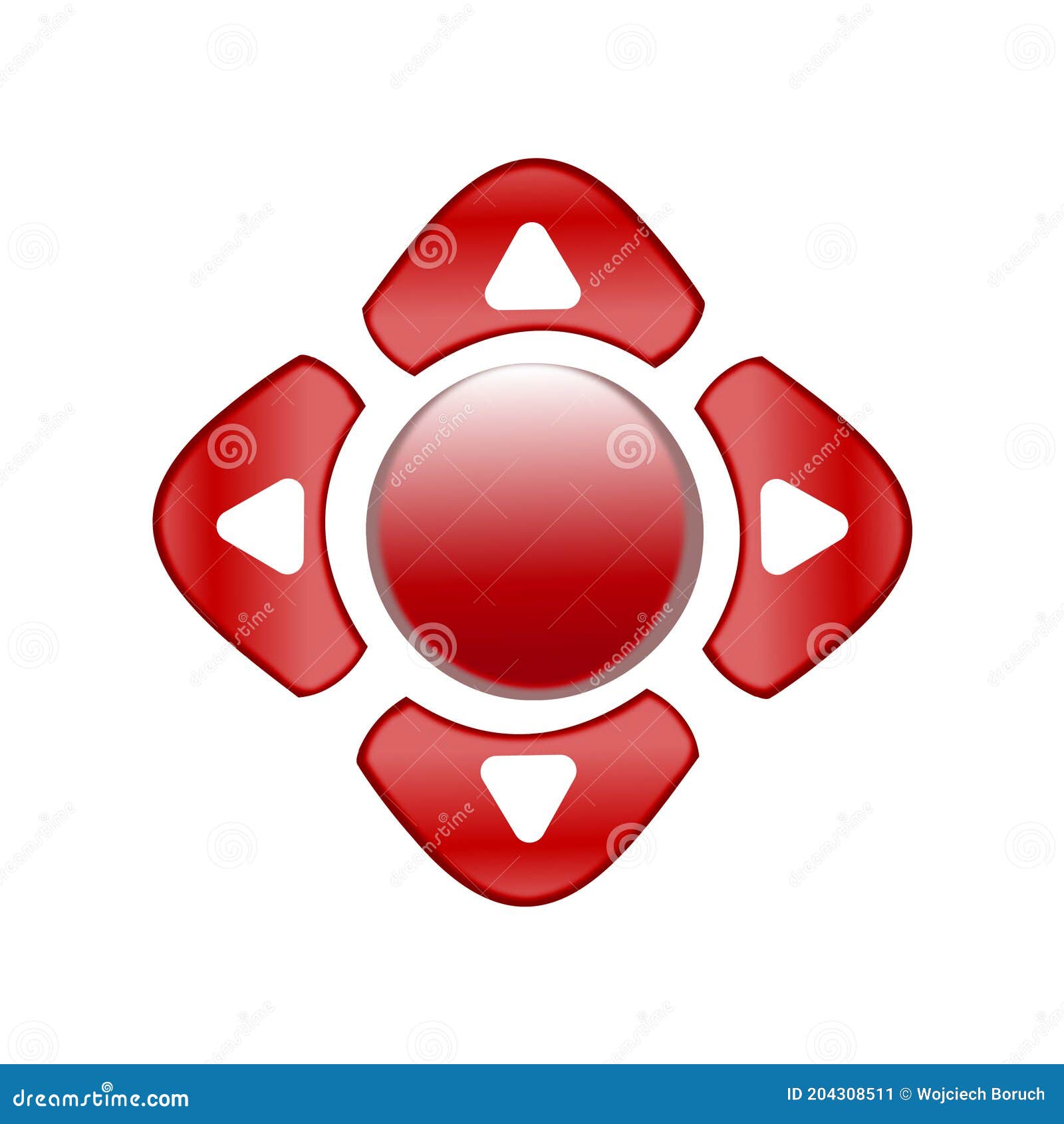 Red Menu Button with Arrows Stock Illustration - Illustration of arrows ...