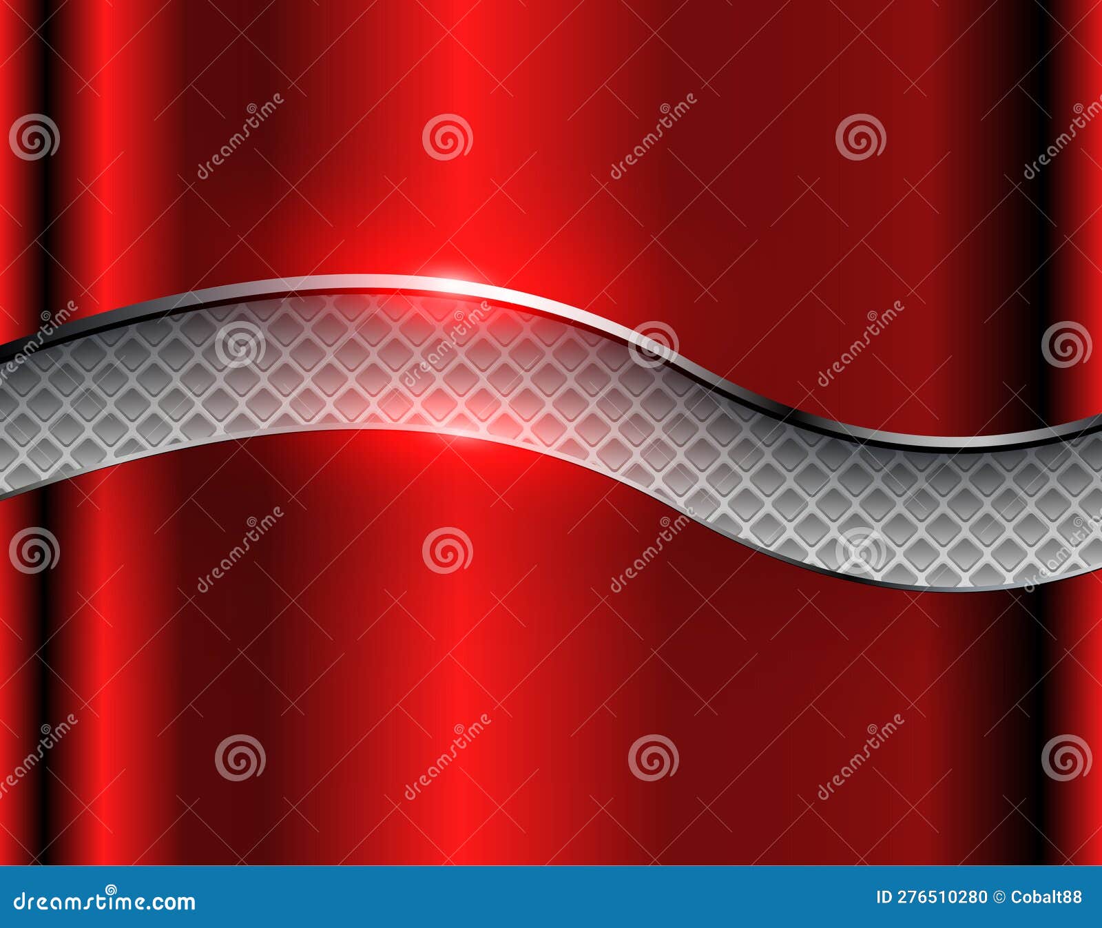 Red Metal Background with Elegant Shiny Metallic Waves Stock Vector ...
