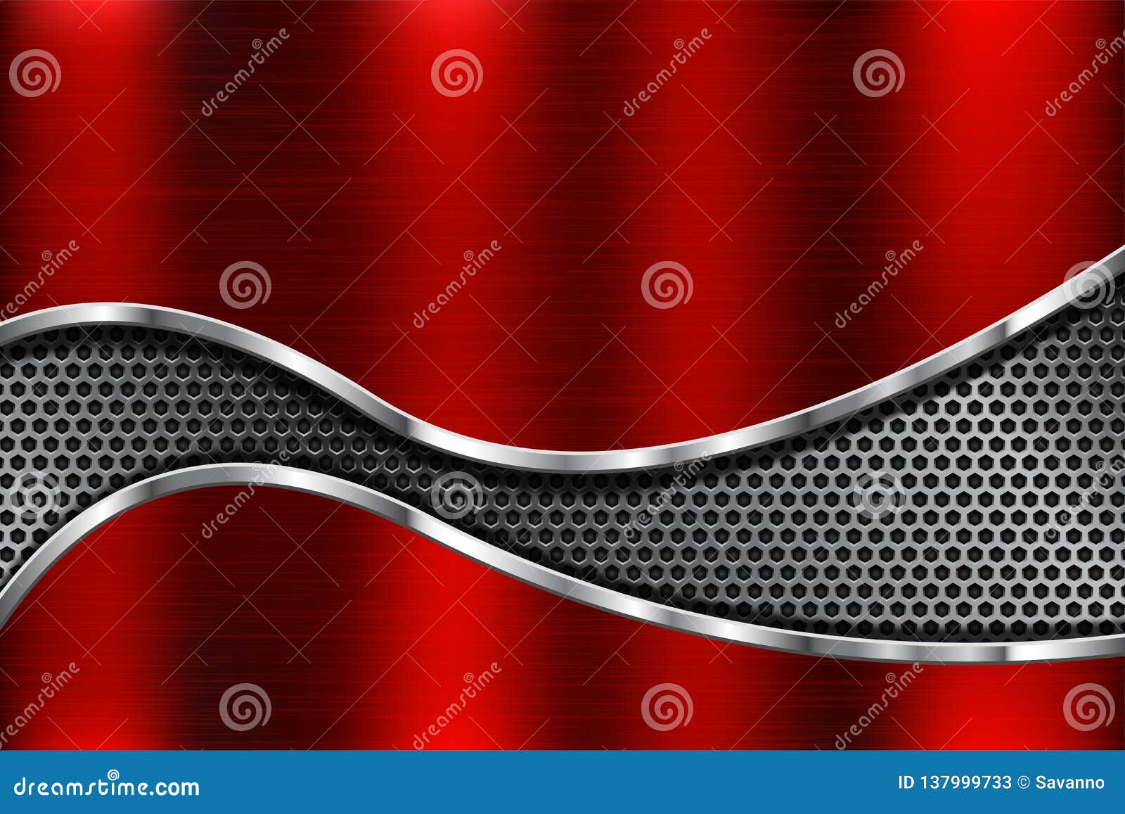 Red Metal Background with Perforated Element Stock Vector ...