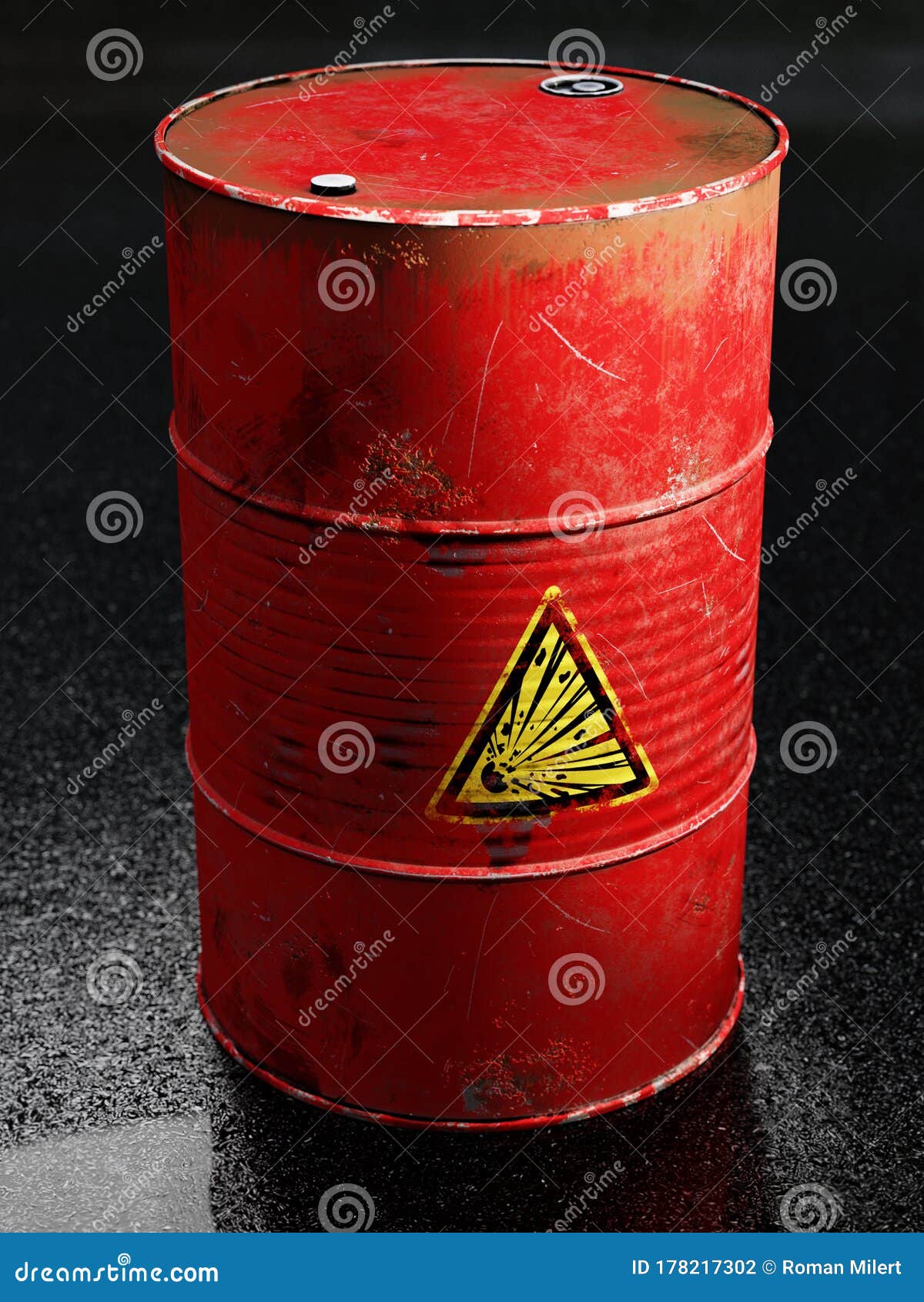 Red Metal Barrel with Explosive Material Stock Illustration ...