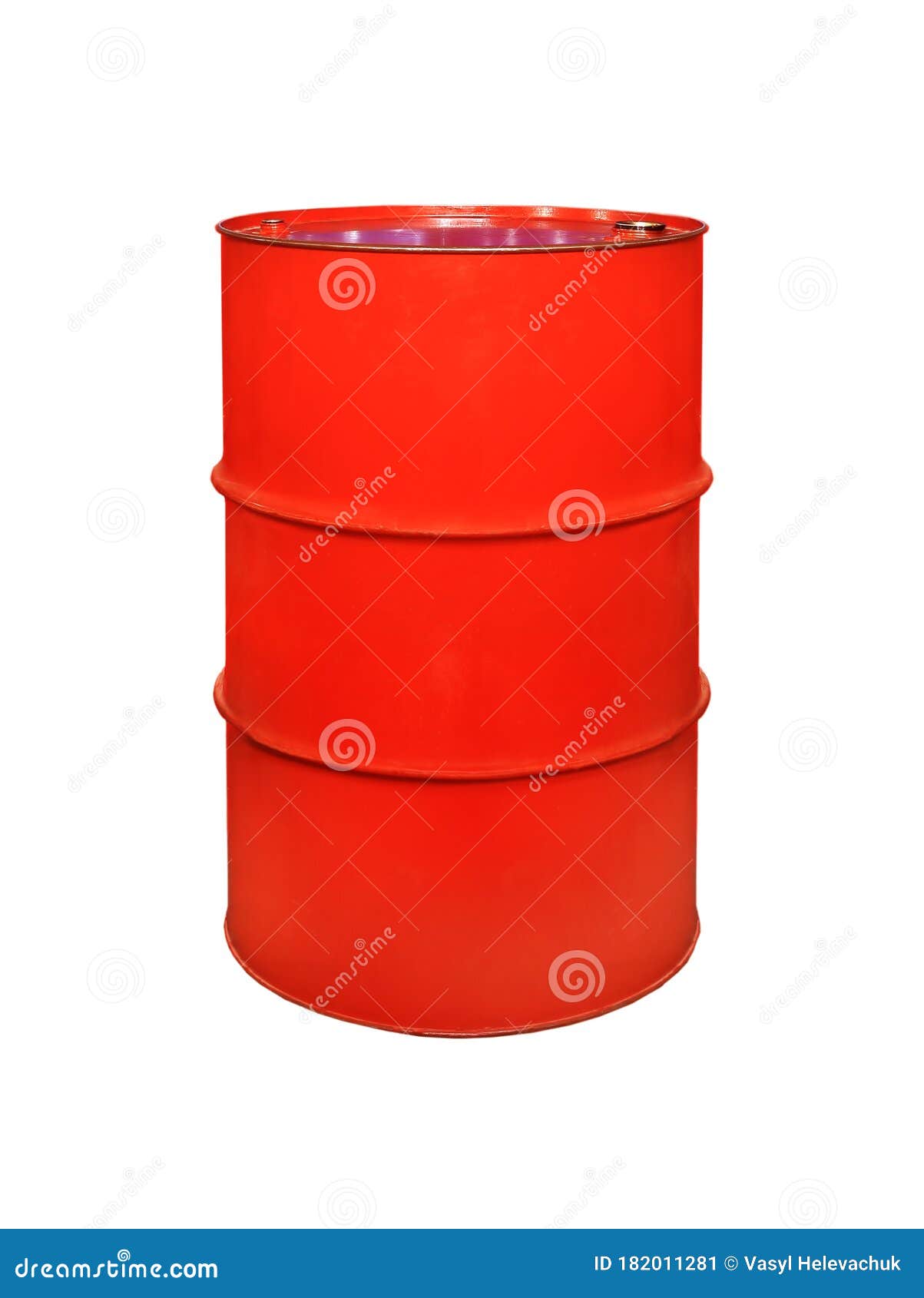 Red Metal Barrel Isolated on a White Stock Image - Image of storage ...
