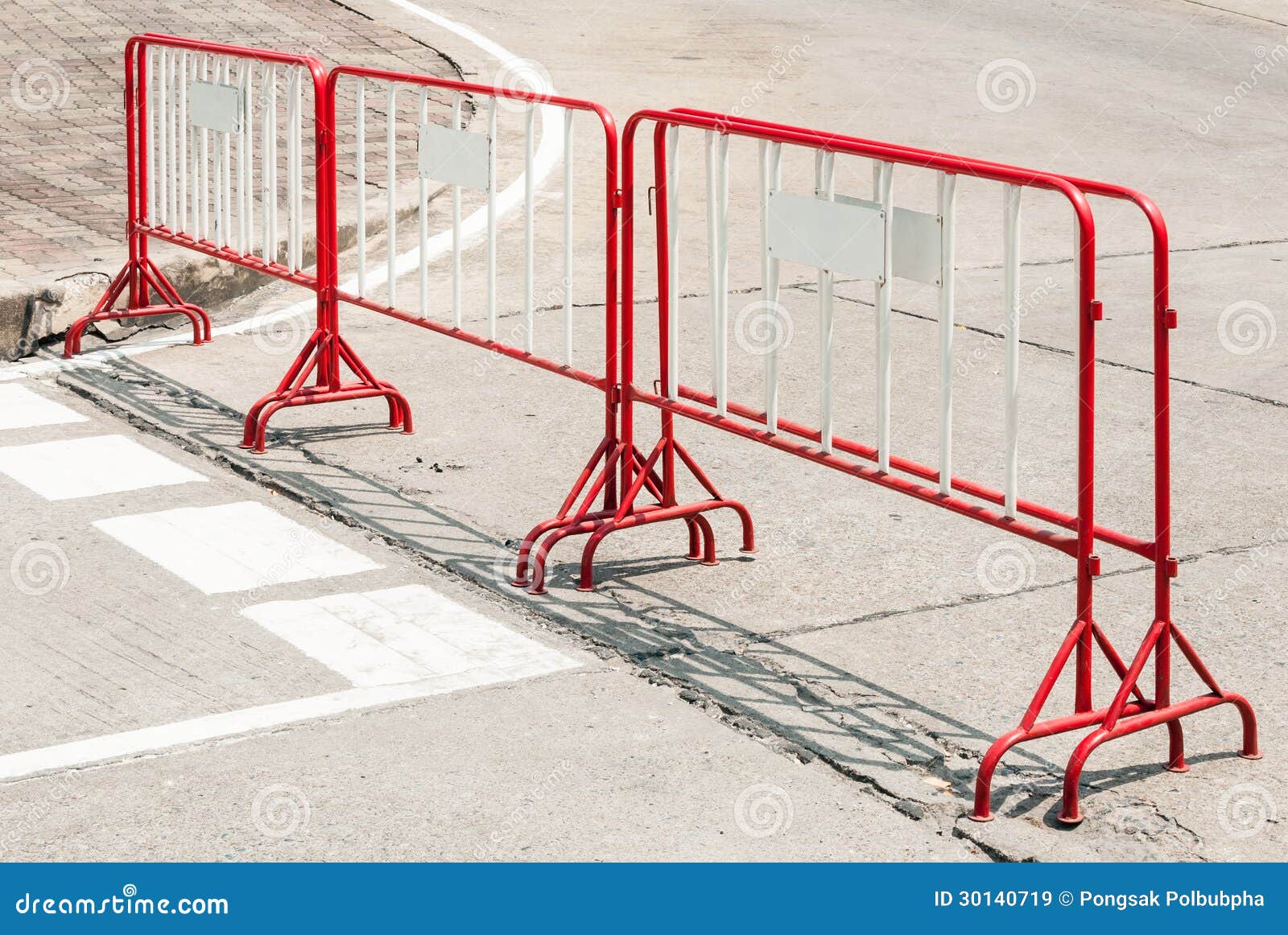 Red metal barrier stock image. Image of repair, close - 30140719