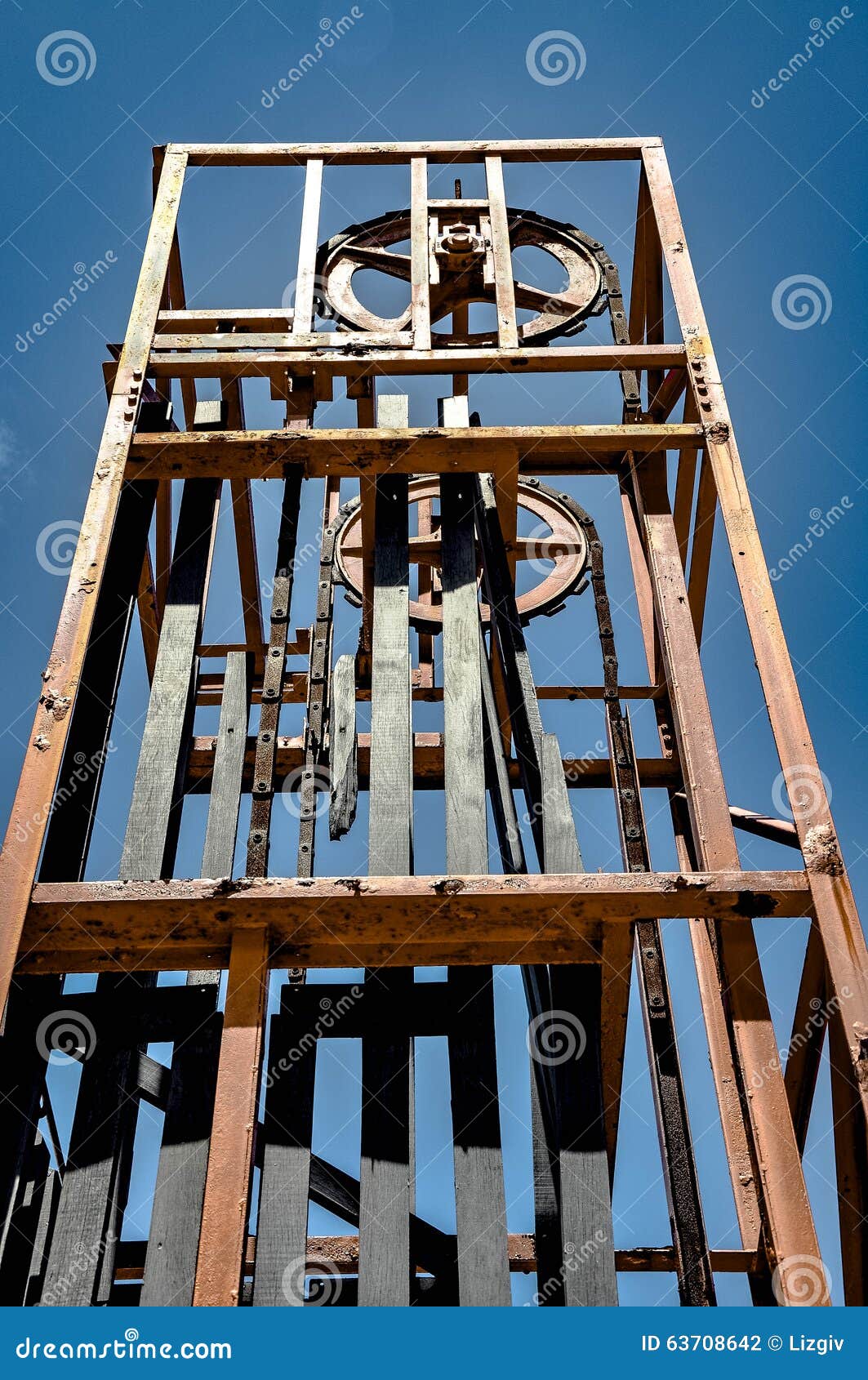 Red Metal Belt and Pulley System Stock Photo - Image of belt, gears ...