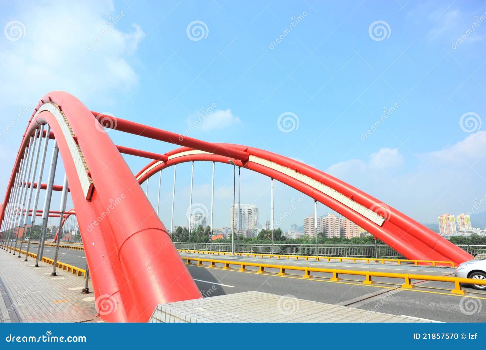 Red metal bridge stock photo. Image of background, modern - 21857570