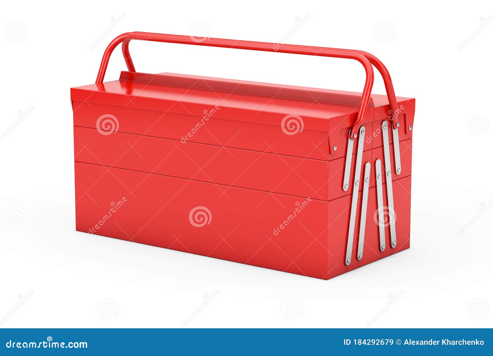 Red Metal Classic Toolbox. 3d Rendering Stock Illustration ...