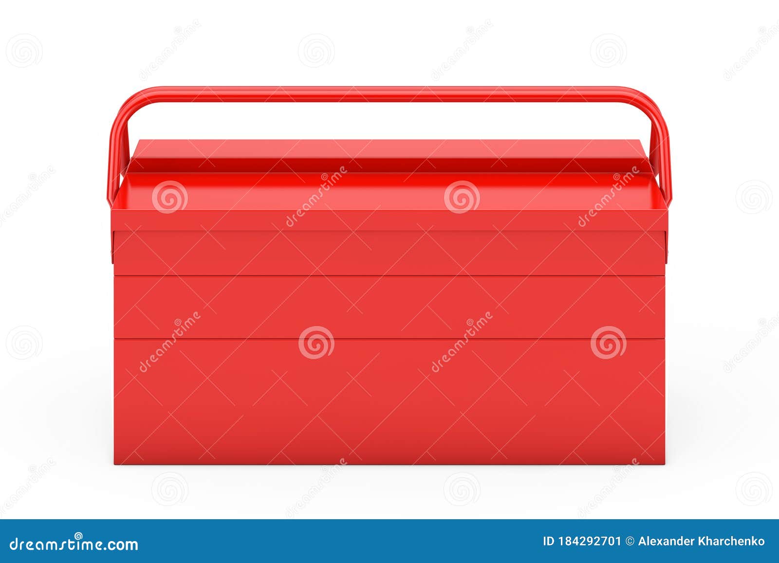 Red Metal Classic Toolbox. 3d Rendering Stock Illustration ...