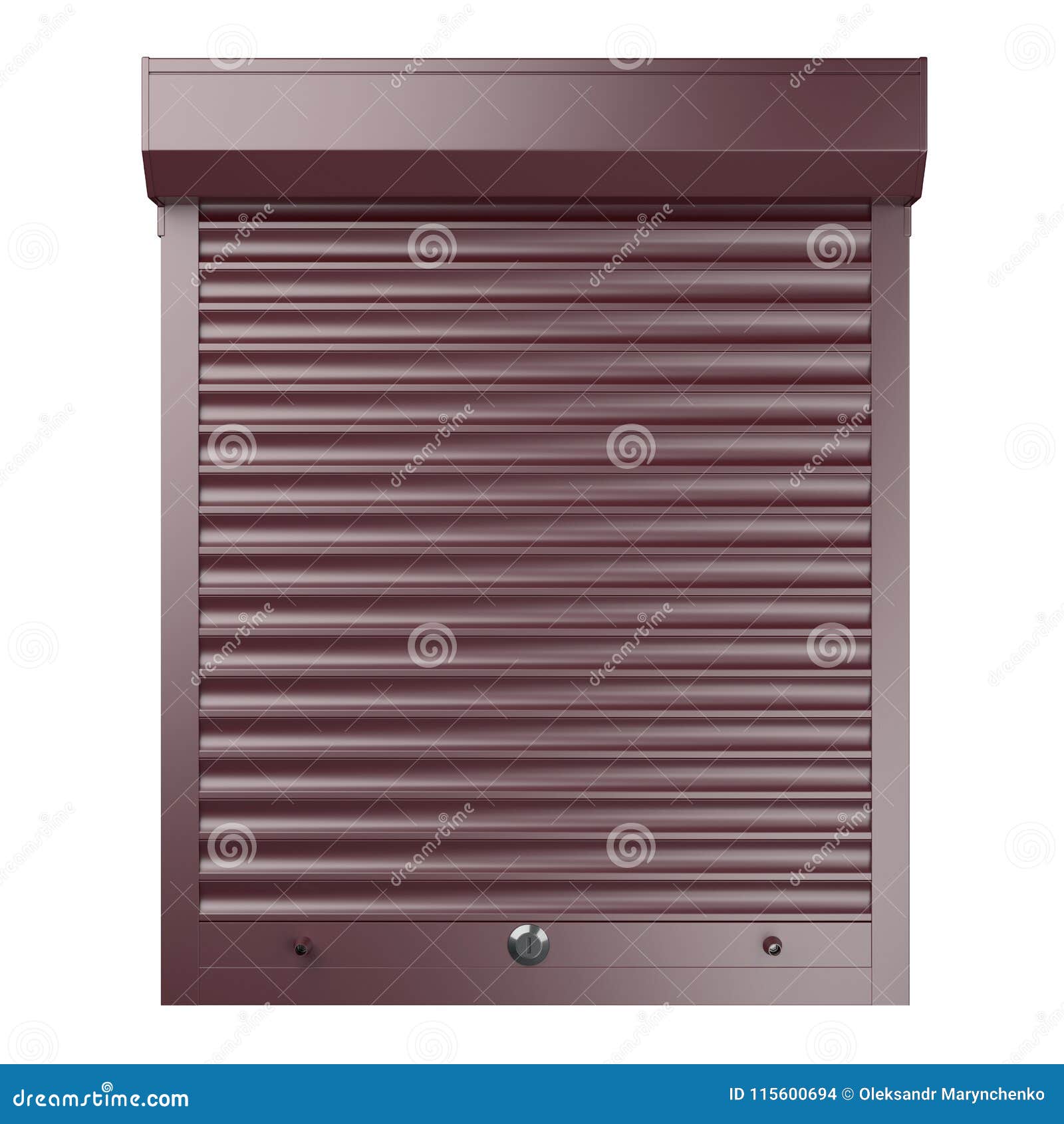 Red Metal Closed Roller Shutter. Front View Stock Illustration ...