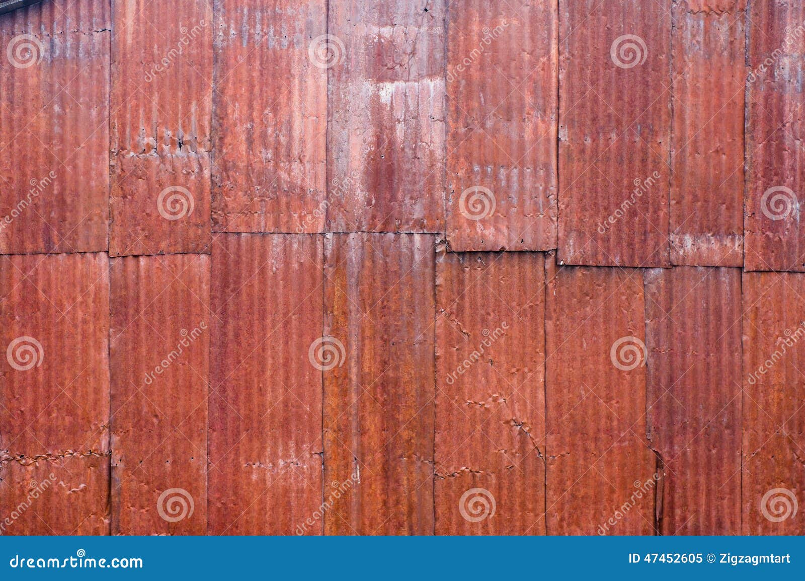Red Metal Corrugated Siding with Rust Stock Image - Image of metal ...
