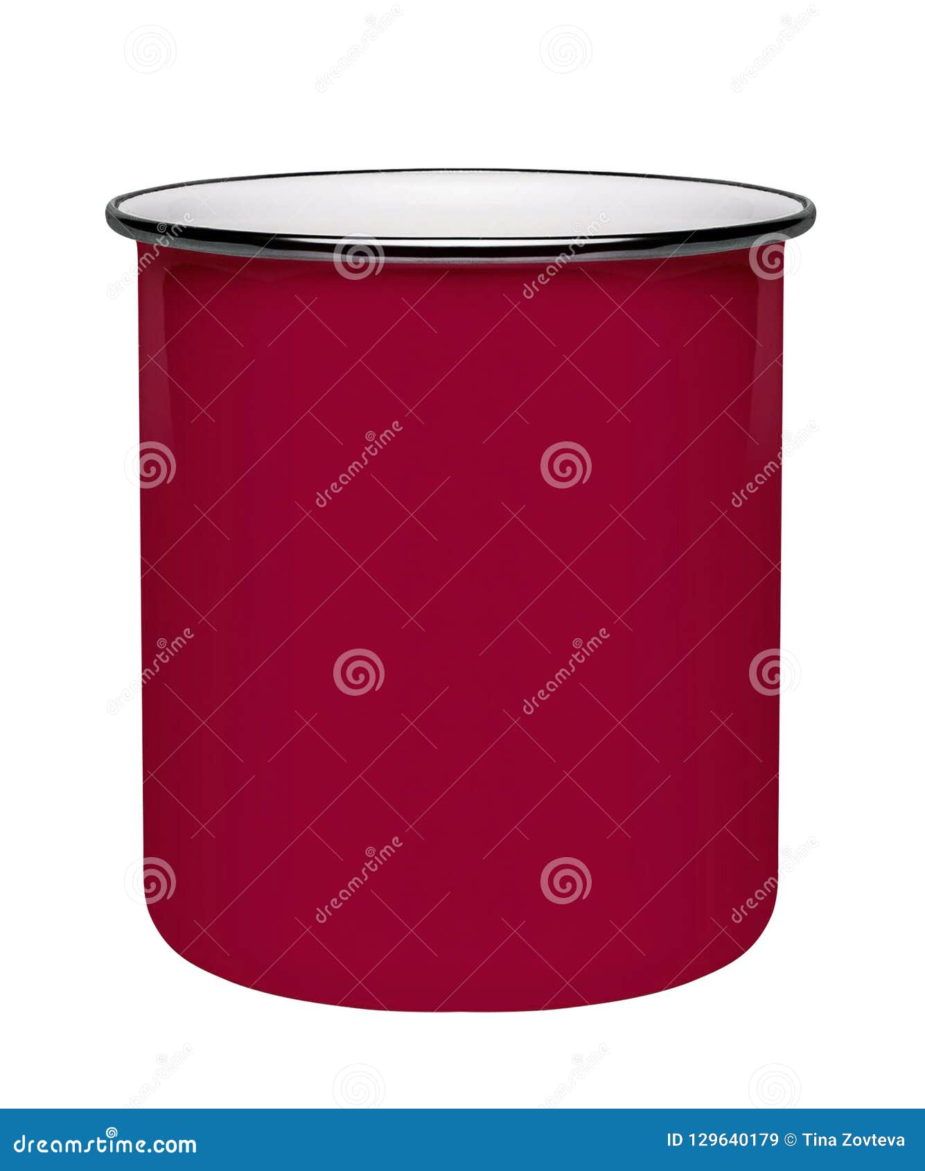 Red Metal Cup Isolated on White Stock Image - Image of aluminium, front ...